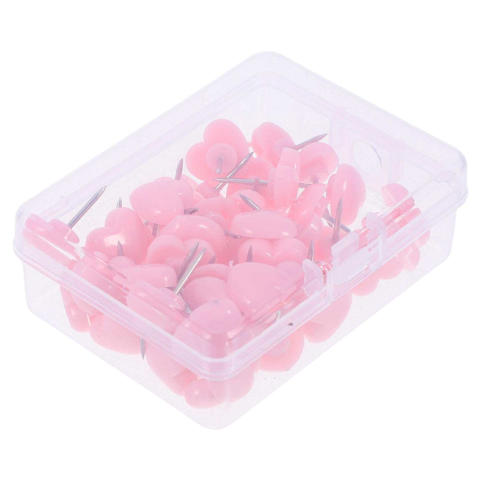 HAMPPLIES 50Pcs Heart Thumb Tacks Pink Plastic Cute Design for Students ...