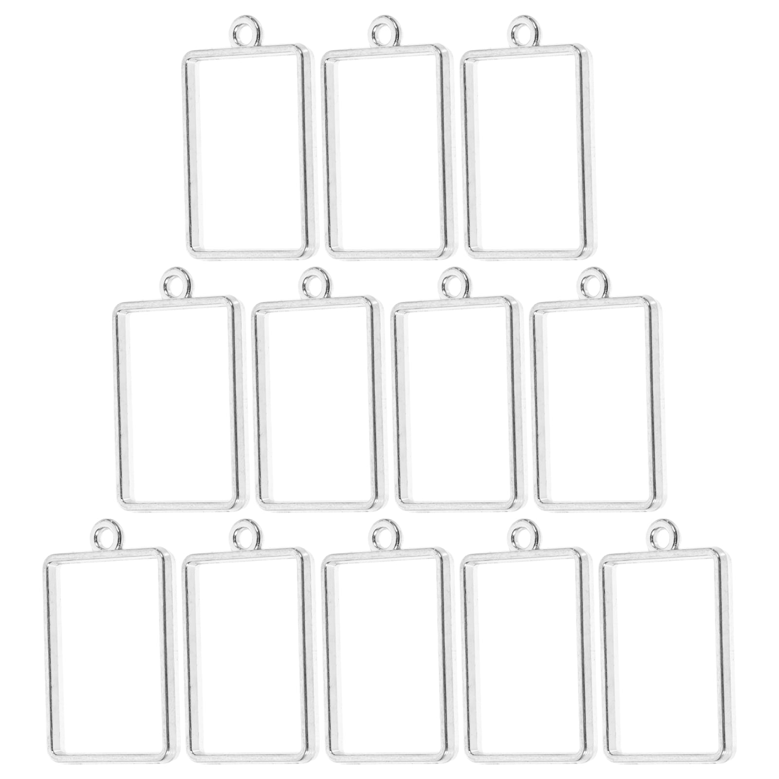 HAMPPLIES 50Pcs Resin Epoxy Bezels Open Bezel Pendant Frame for Jewelry ...