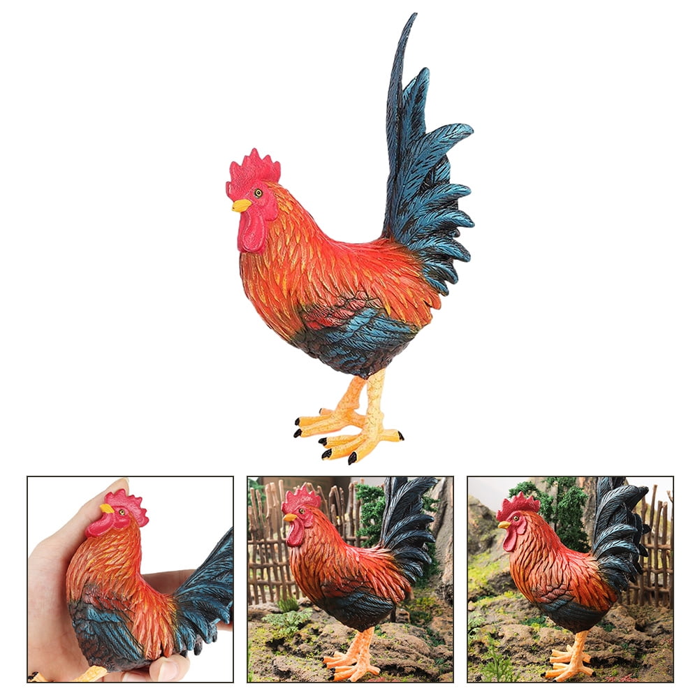 HAMPPLIES 54Set Rooster Figurine for Home and Garden Decor in Vivid ...