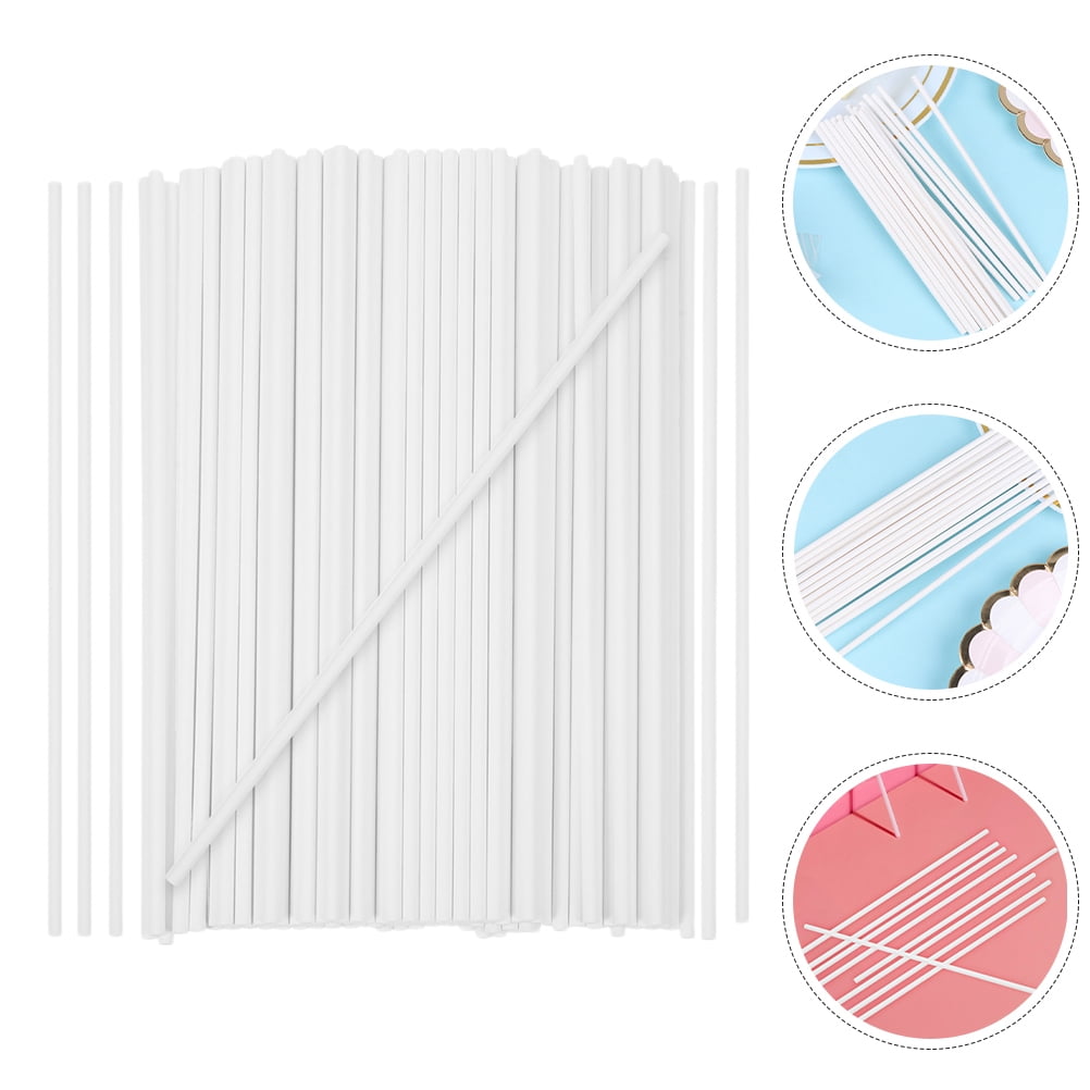 HAMPPLIES 55Pack White Paper Candy Sticks 15cm X 0.35cm For Diy Treats ...