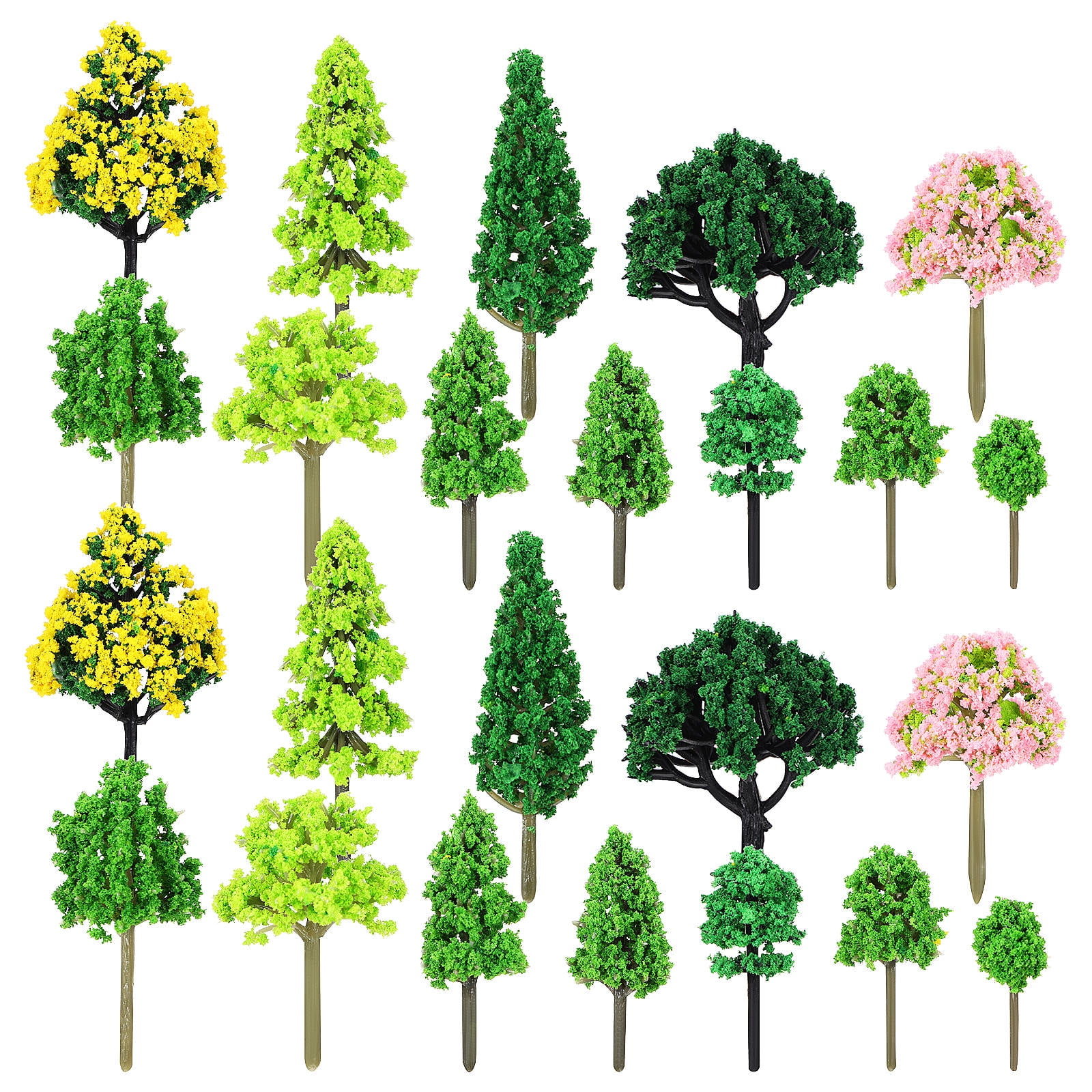 HAMPPLIES 55Pcs Miniature Trees Crafts Assorted Color Plastic For ...
