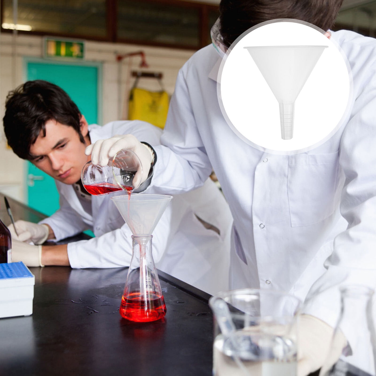 HAMPPLIES 5Pcs Clear Plastic Funnel for Laboratory Use and Liquid ...