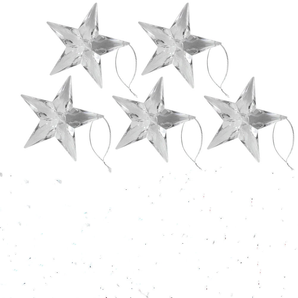 HAMPPLIES 5Pcs Star Decorations Hanging Led Lighted Transparent Plastic ...