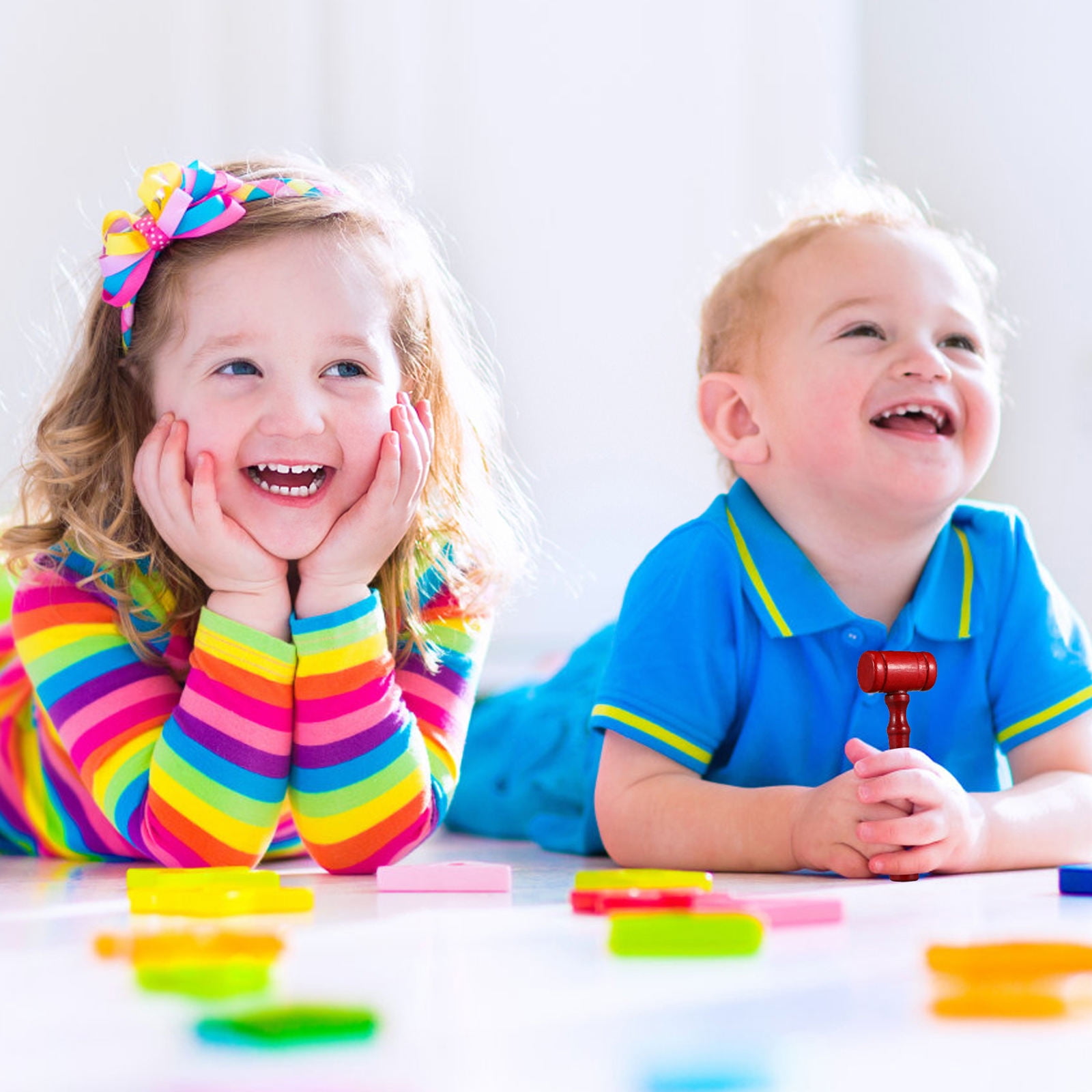 HAMPPLIES 5Pcs Toy Gavels for Kids in Dark Red with Simple Design ...