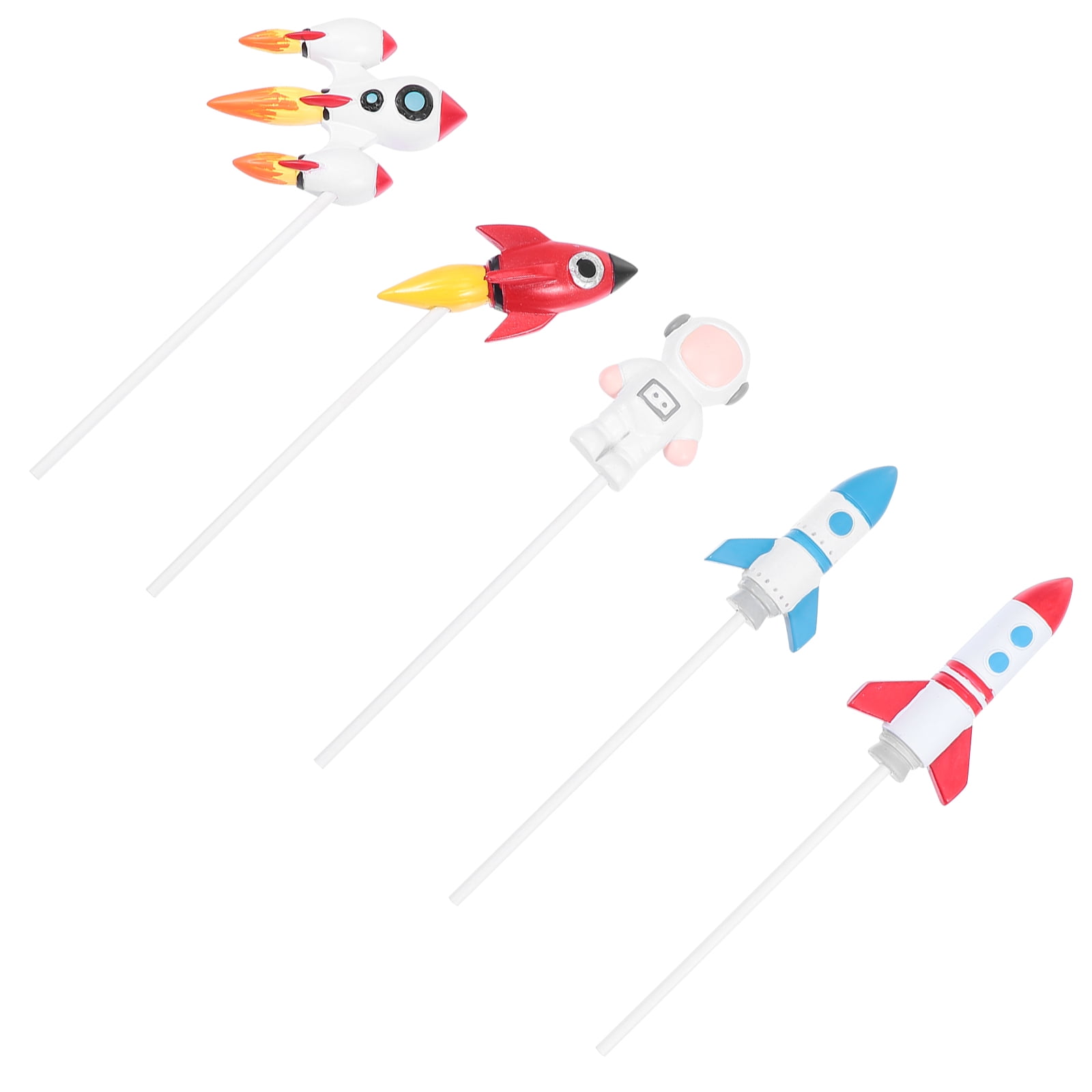 HAMPPLIES 5pcs Set Space Themed Cake Toppers Resin For Birthday To ...