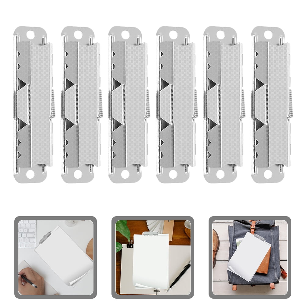 HAMPPLIES 6Pack Metal Clips for Paper Rectangular Shape Office Use ...