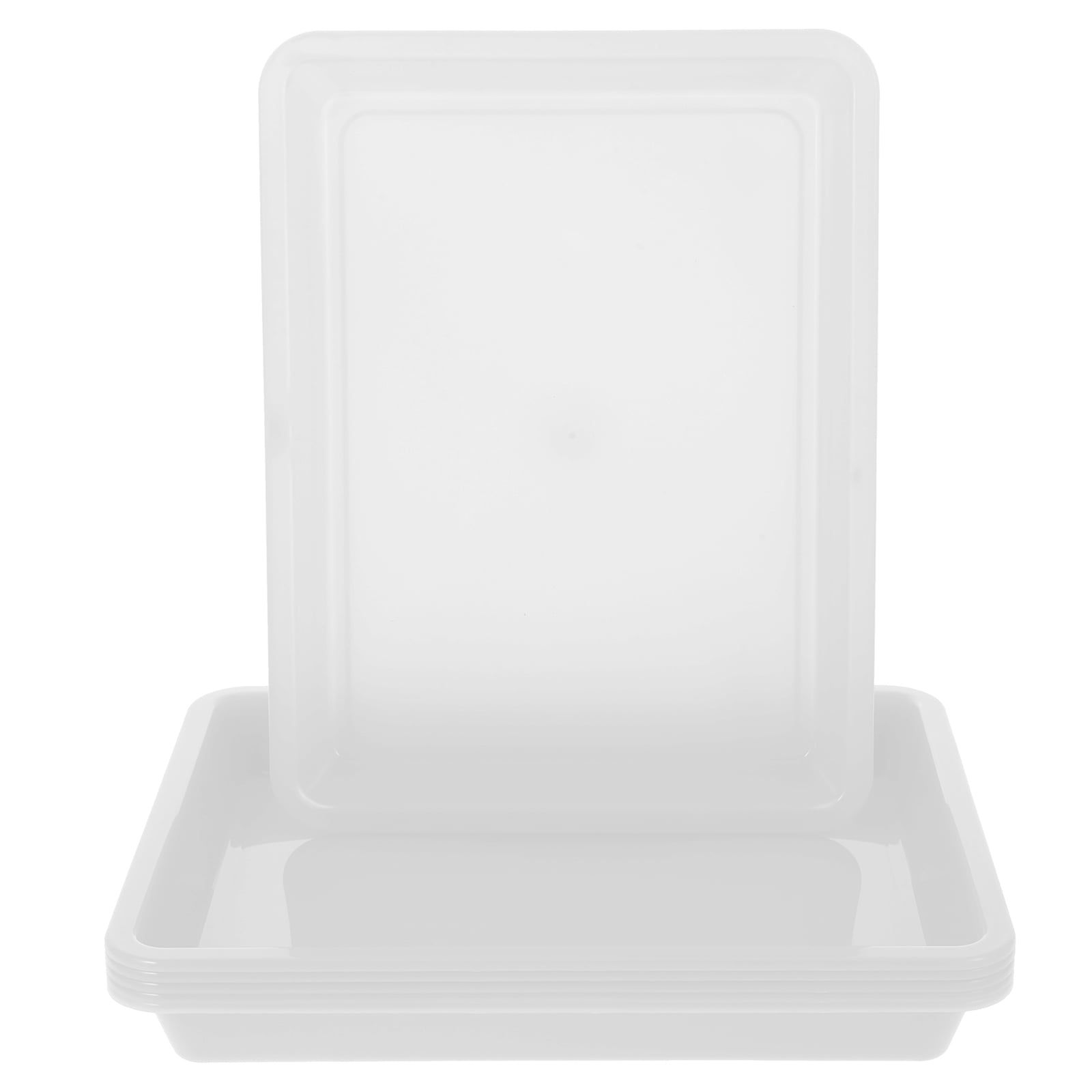 HAMPPLIES 6Pack White PP Puzzle Sorter Trays Rectangular Shape For ...