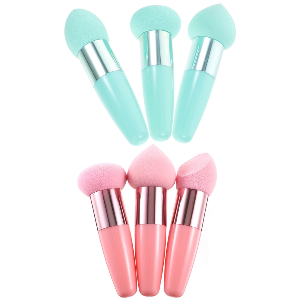 HAMPPLIES 6Pcs Assorted Color Makeup Sponges Handle Design for ...
