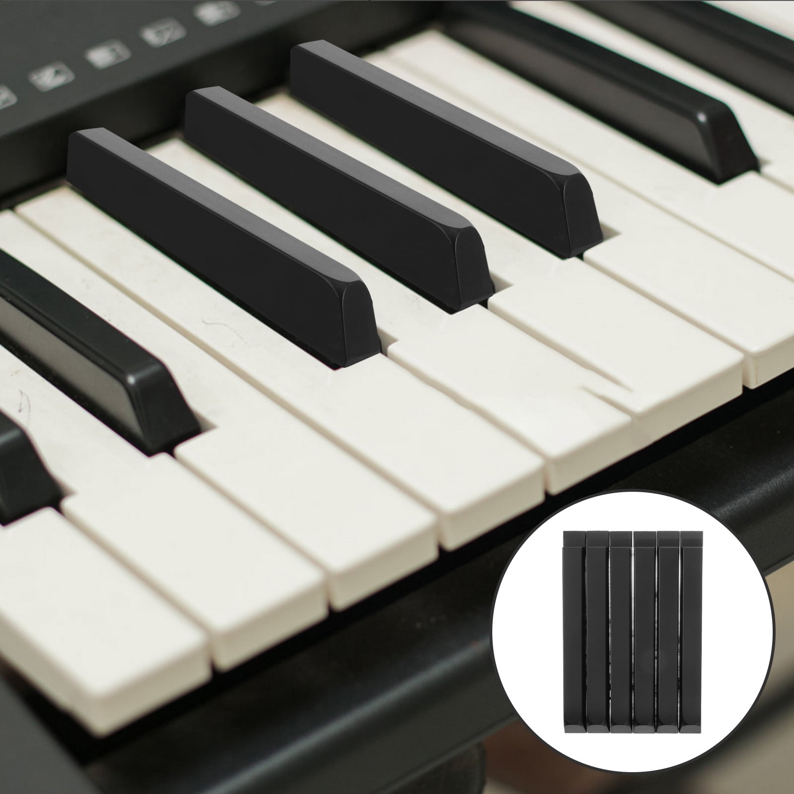 HAMPPLIES 6Pcs Black Plastic Piano Keytops for Upright Piano Keys ...
