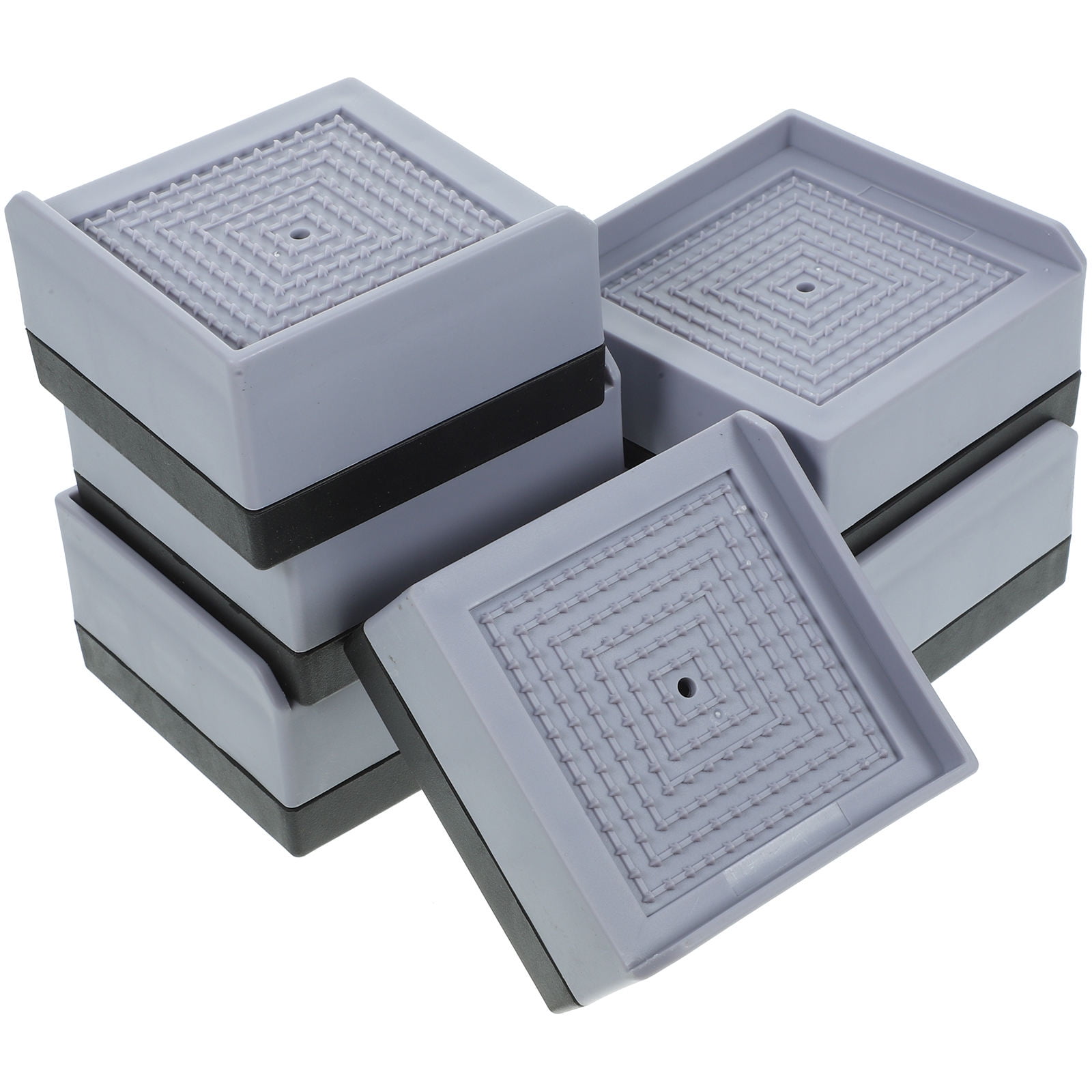 HAMPPLIES 6Pcs Grey Plastic Bed Lifters for Homeowners and Apartment 4 ...