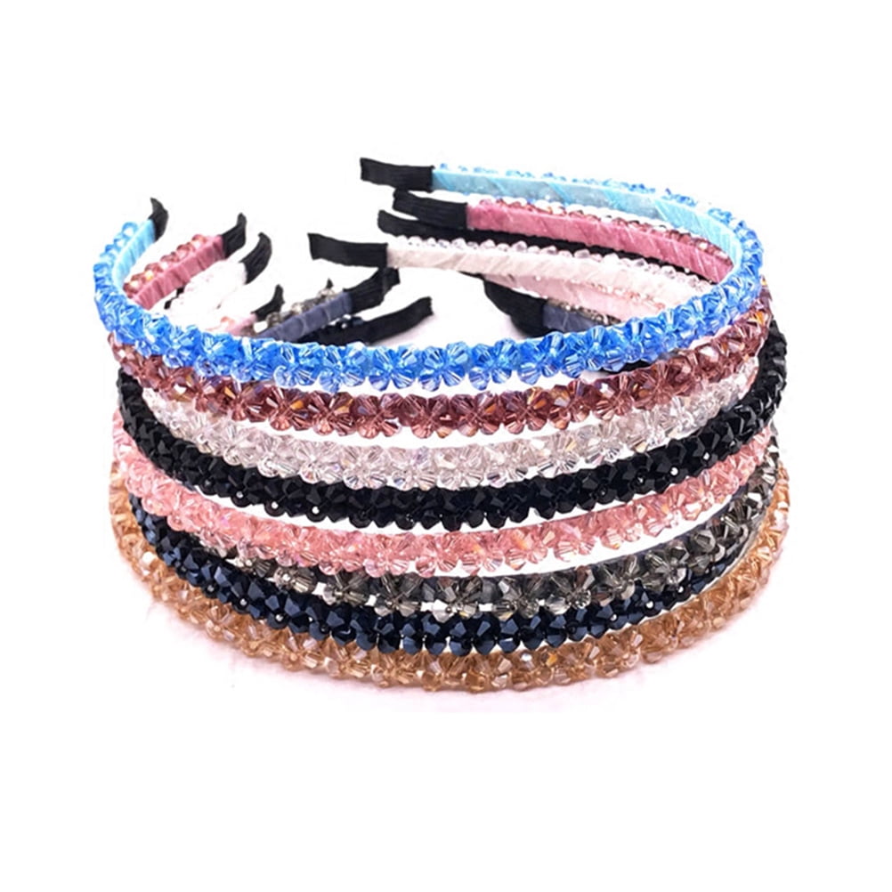 HAMPPLIES 6Pcs Hair Bands For Girls With Mixed Color And Beads Of ...