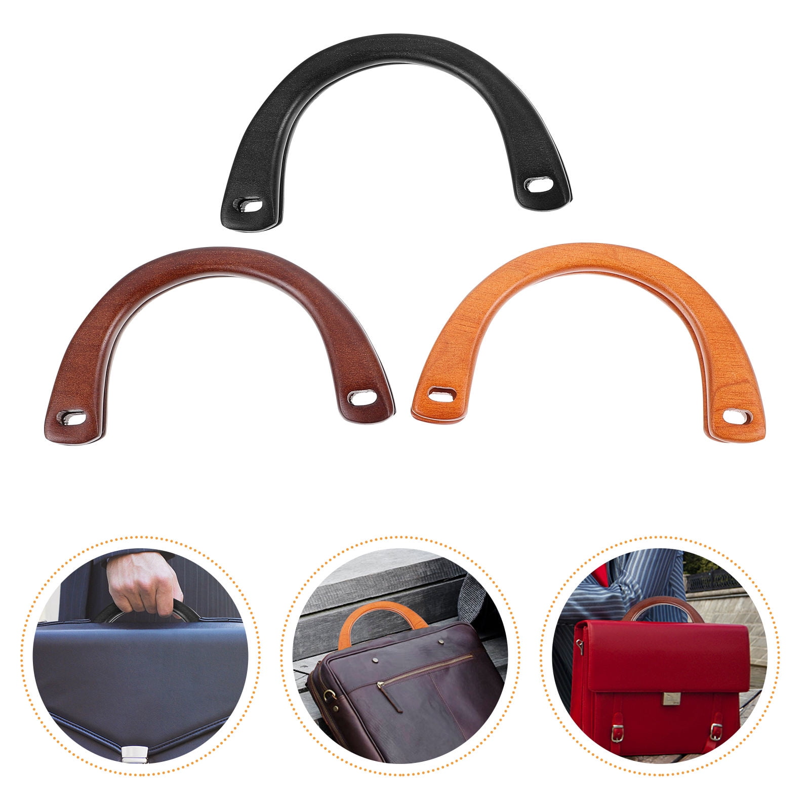 HAMPPLIES 6Pcs Wood Handbag Handle U-shaped Semi-circle for DIY Bag ...