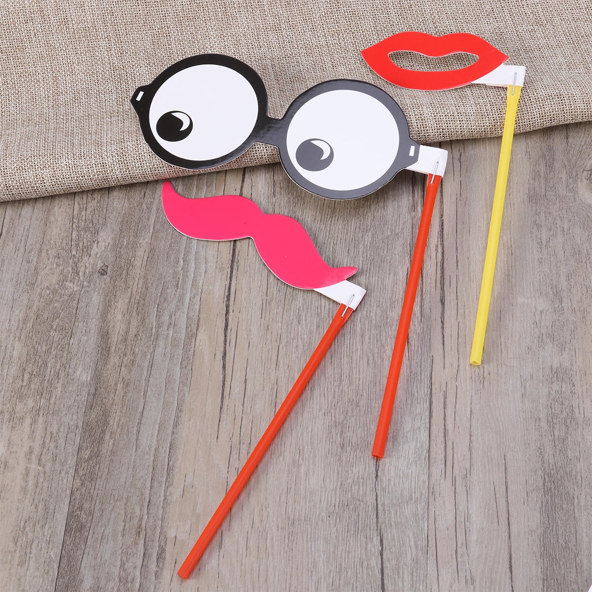 HAMPPLIES 8PCS Holiday Party Photo Booth Props Assorted Color Beards ...