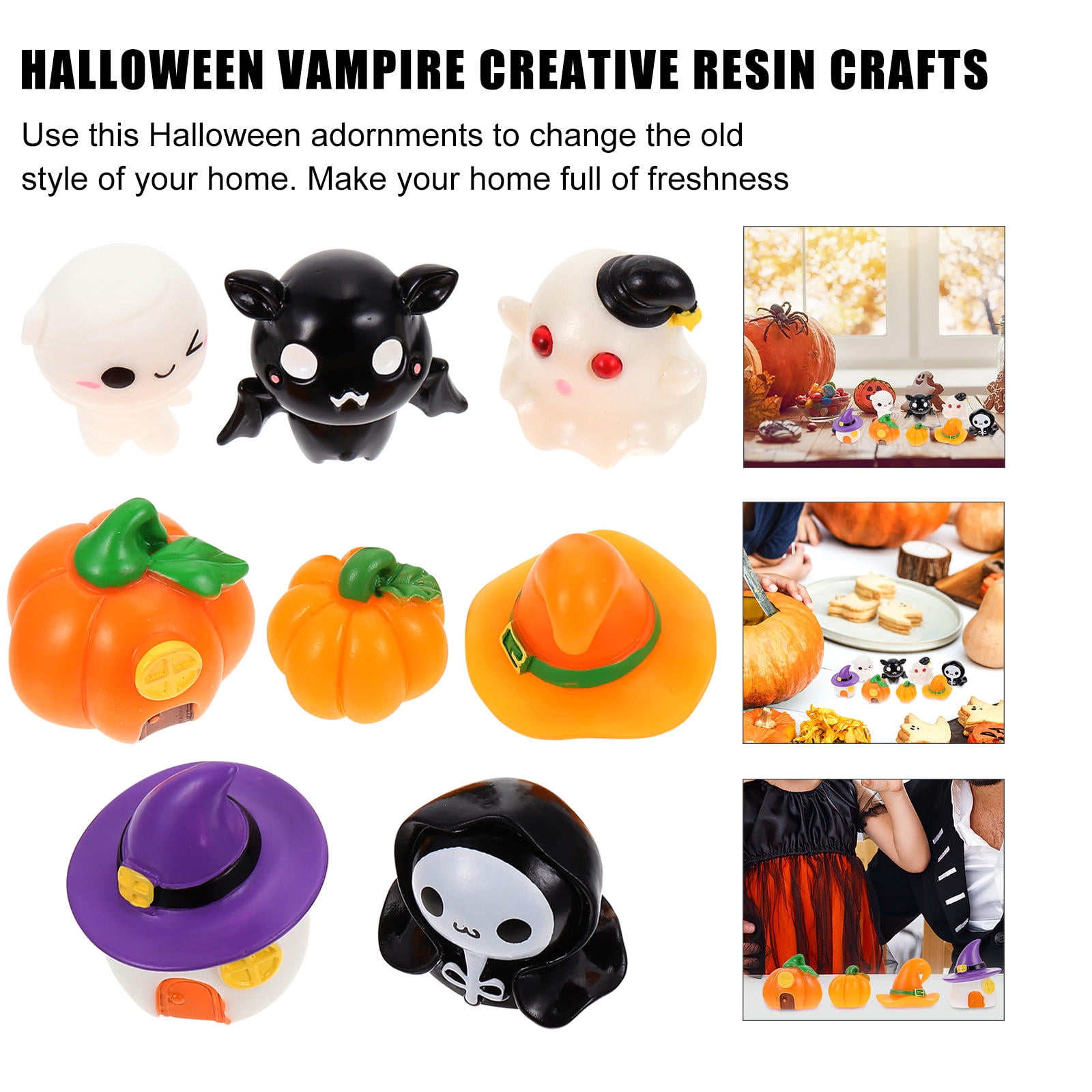 HAMPPLIES 8Pcs Small Resin Figurines Assorted Color Does Not Fade ...