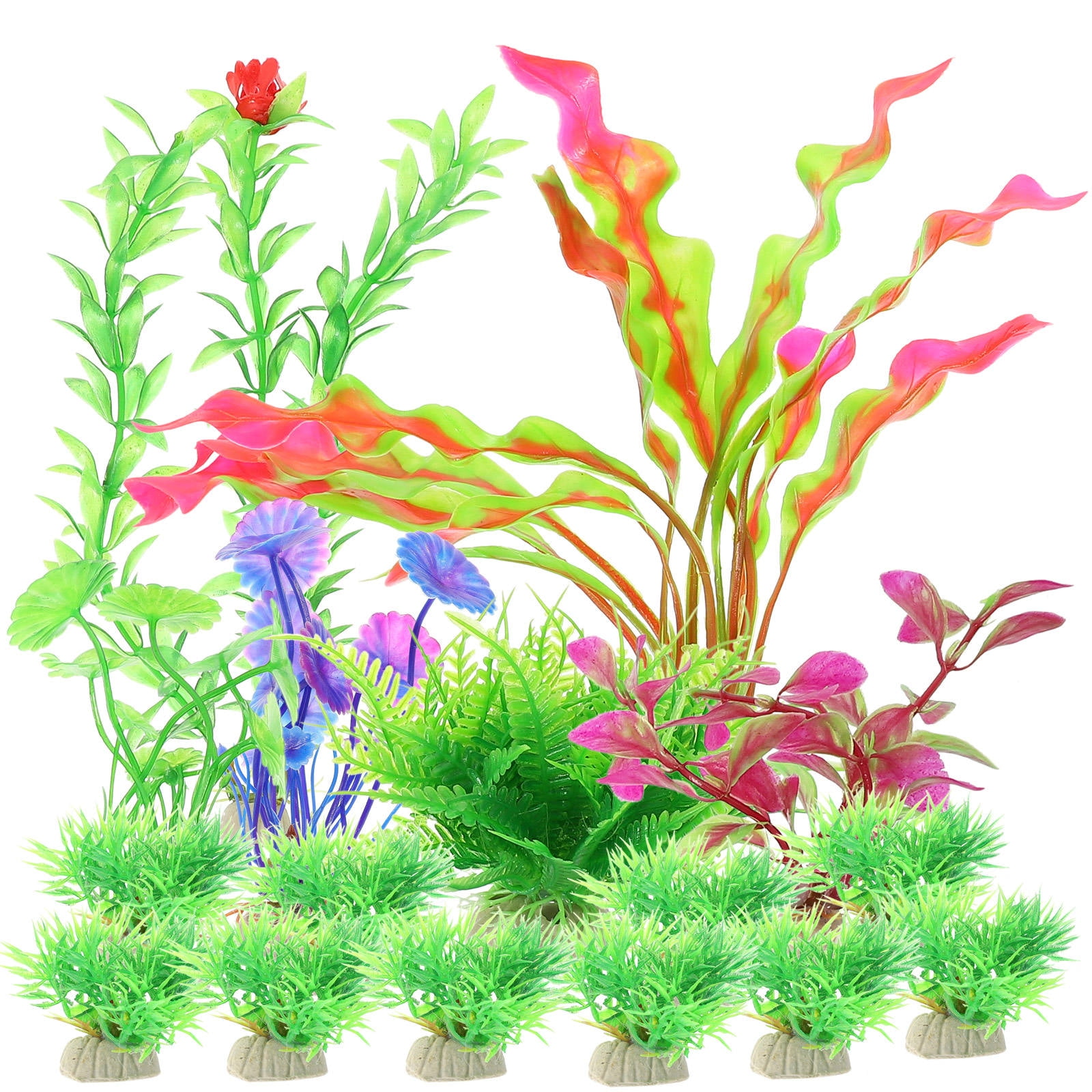 HAMPPLIES Aquarium Decor Assorted Color Various Shapes 16Pcs Fish Tank ...