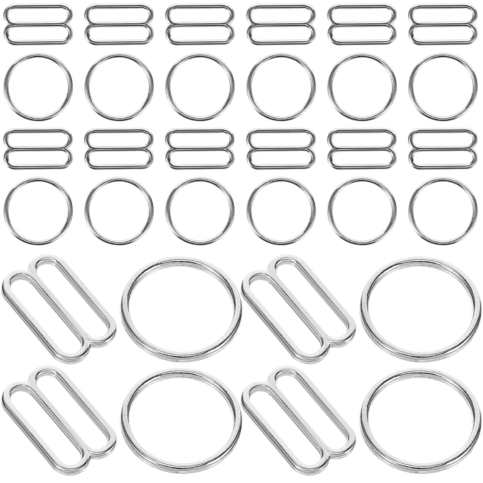 HAMPPLIES Bra Strap Hooks 20 Pairs Sliding Buckle Clasp Silver for ...
