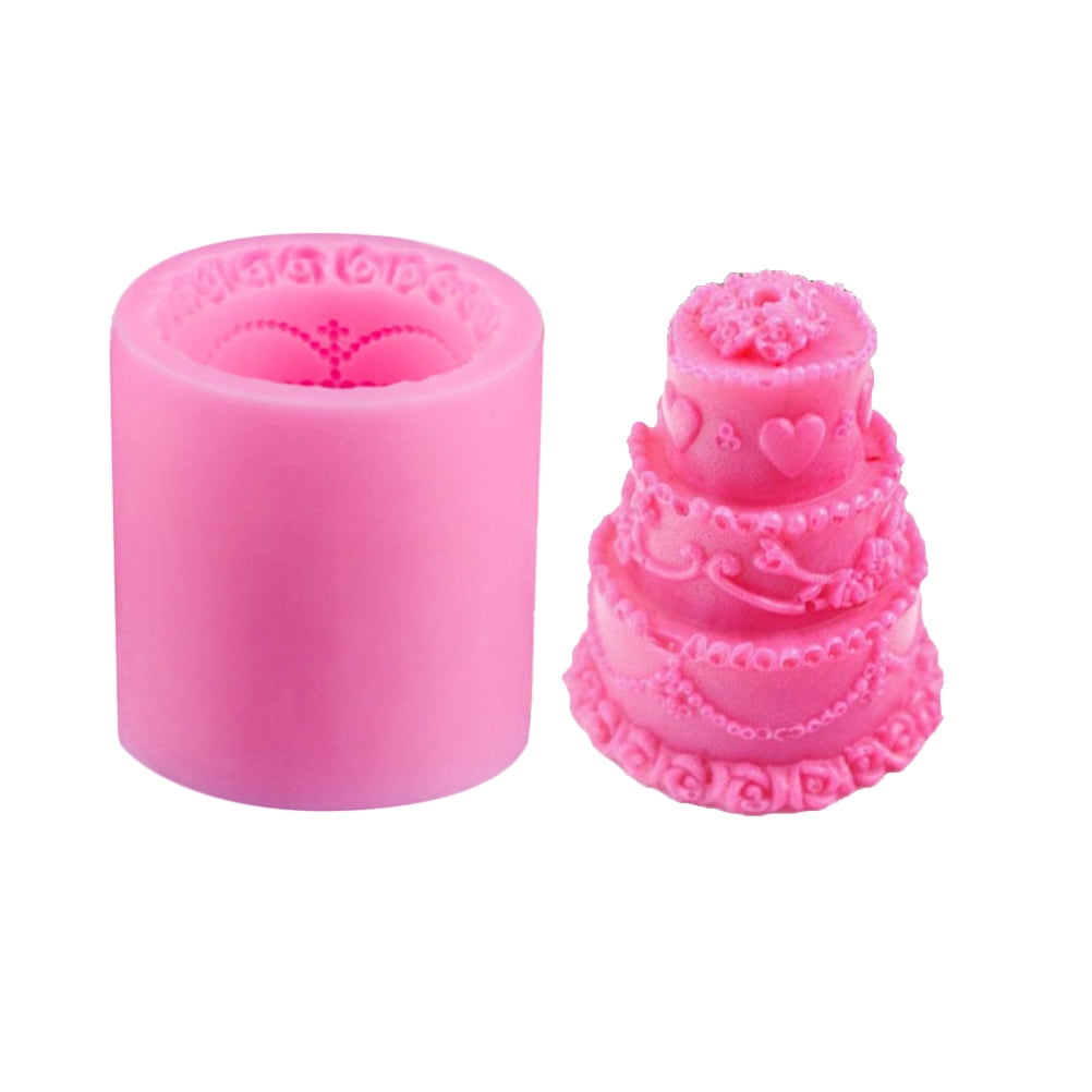 HAMPPLIES Cake Bakeware Mold 3D Design Three Layer Cake Shape Silicone ...