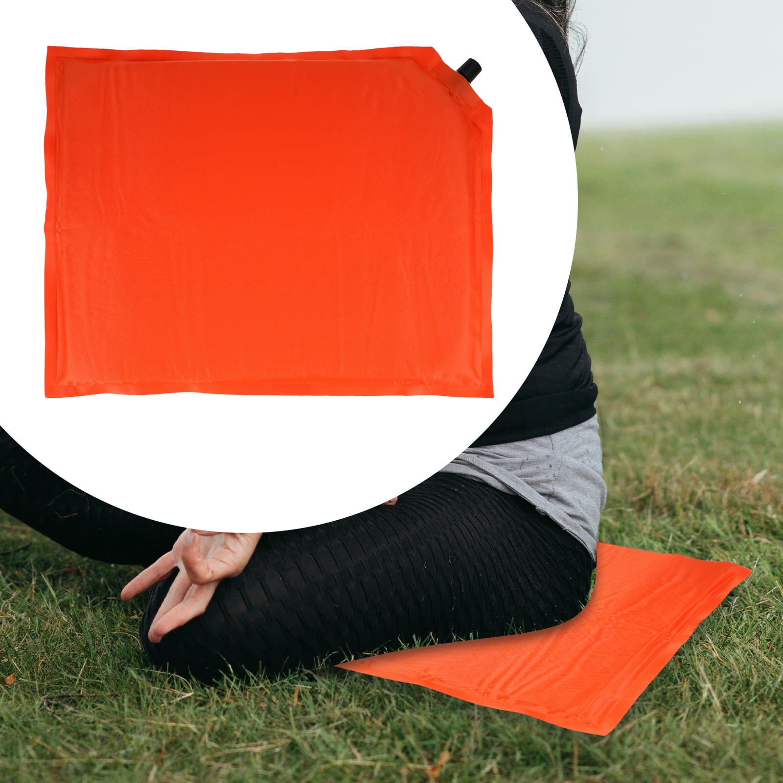 HAMPPLIES Camping Seat Cushion Inflatable Portable 1Pack Orange ...