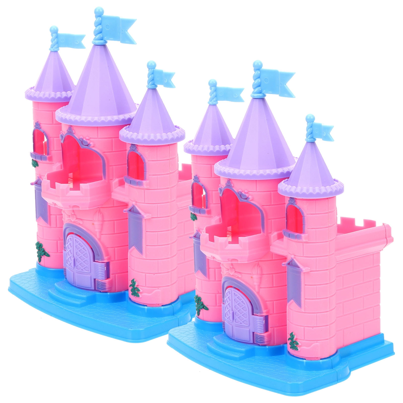 HAMPPLIES Castle Dollhouse 2Pcs Mini Plastic Toy for DIY Projects and ...