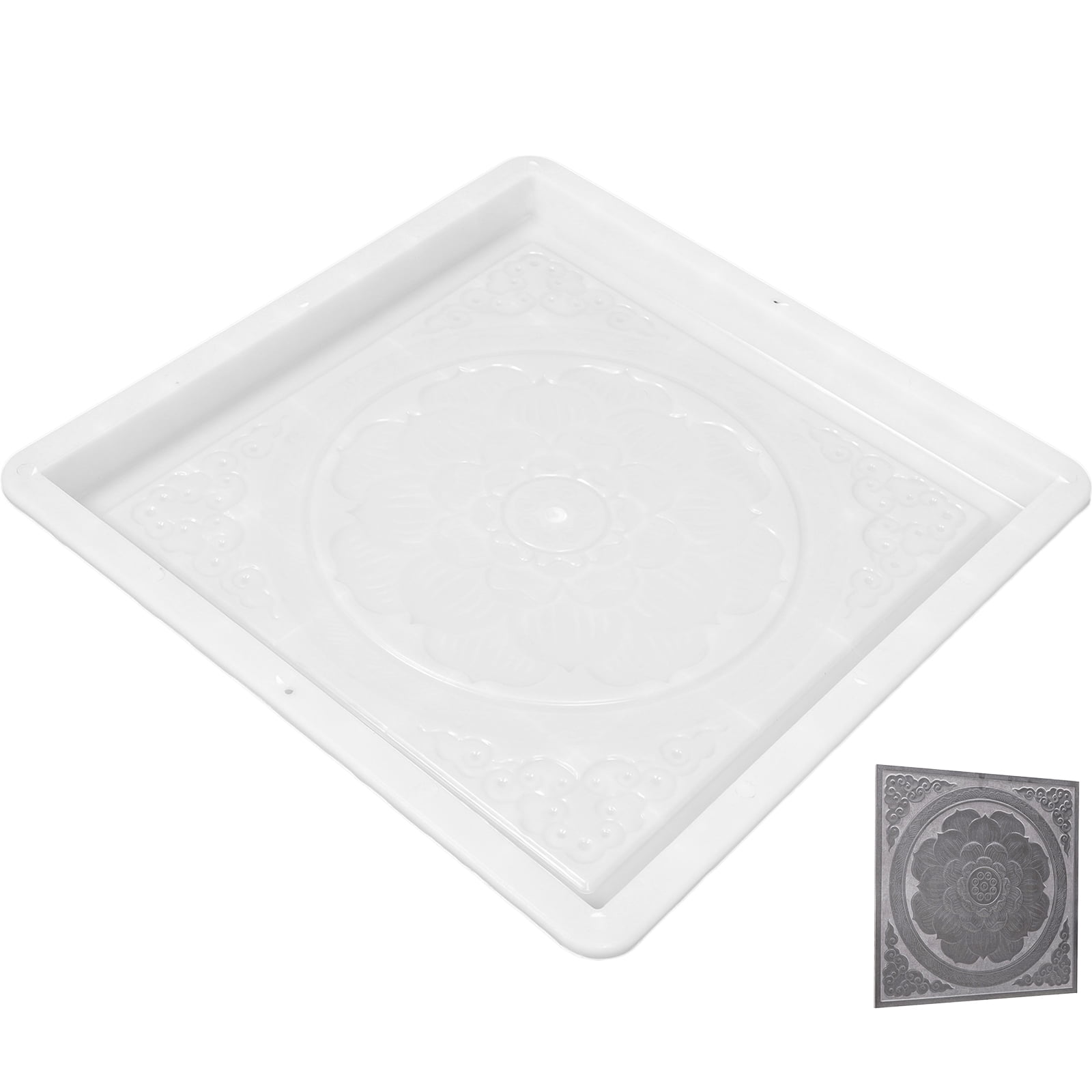 HAMPPLIES Concrete Brick Mold 1Pack 15.7x15.7x1.6Inch White Plastic ...