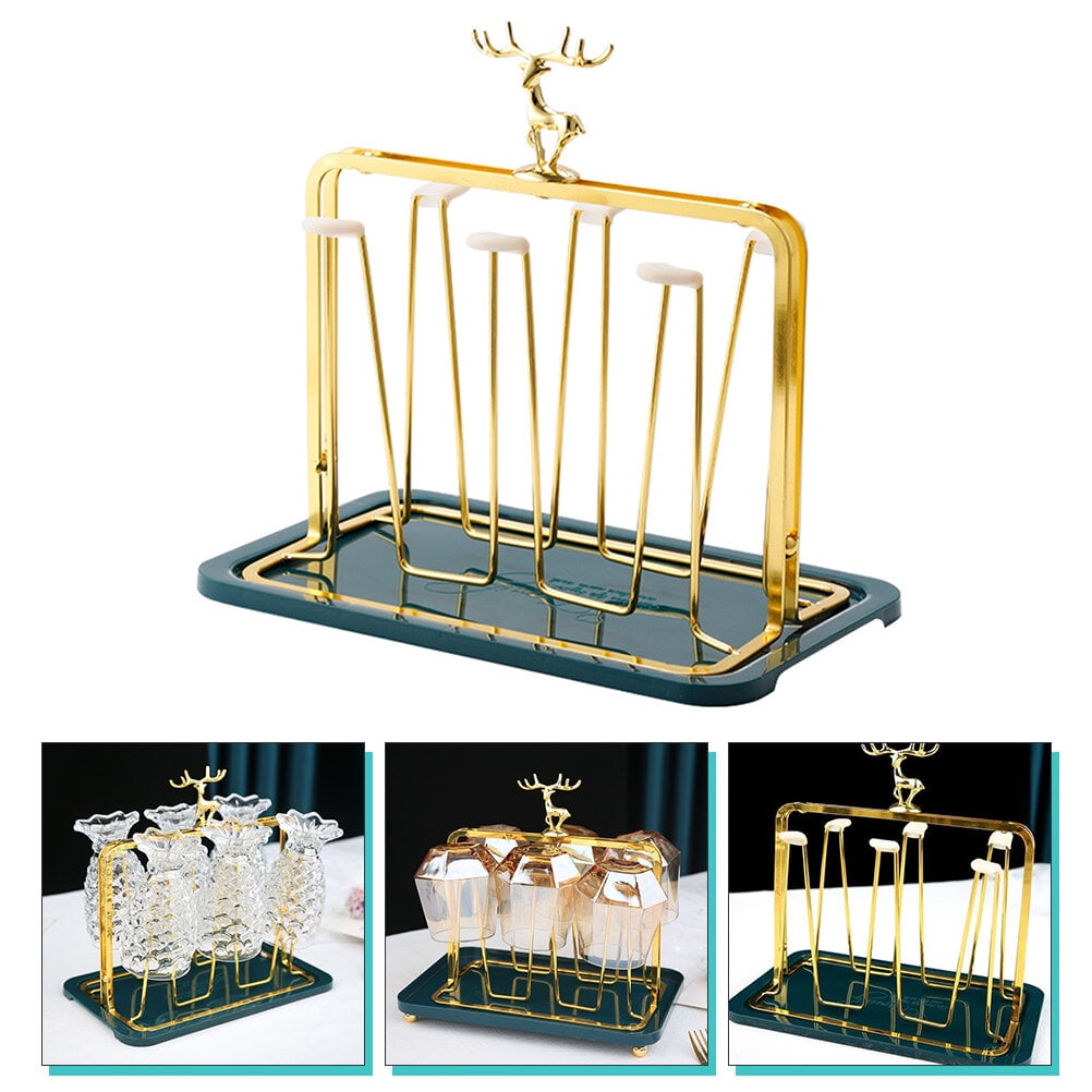 HAMPPLIES Cup Rack Dark Green Drying Rack Melamine Water Collection ...