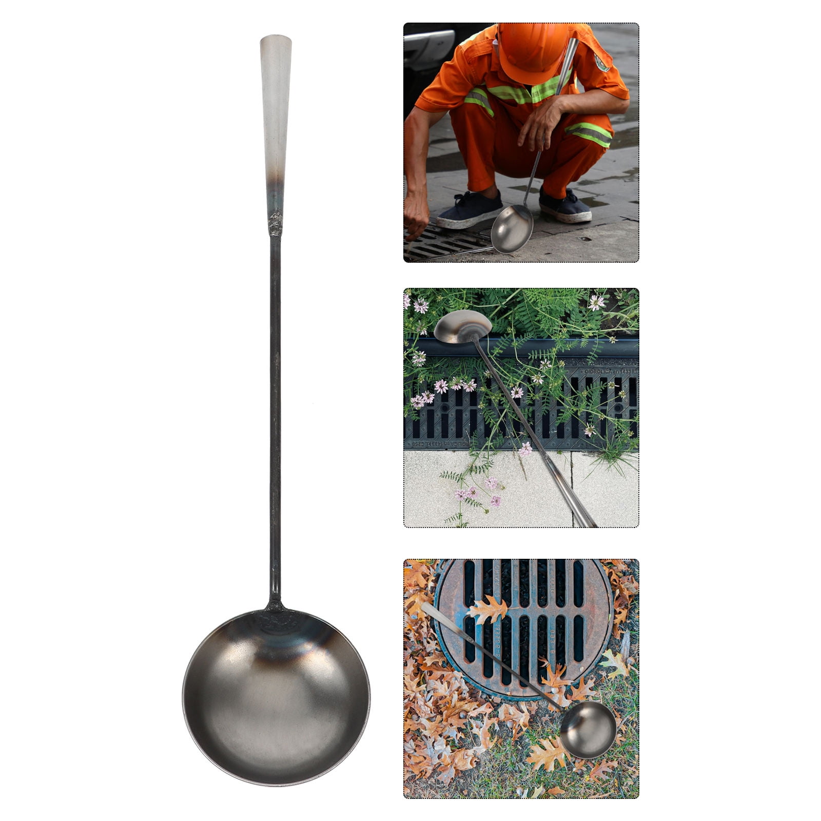 HAMPPLIES Drainage Maintenance Water Ladle Iron for Cleaning Tool 1Set ...