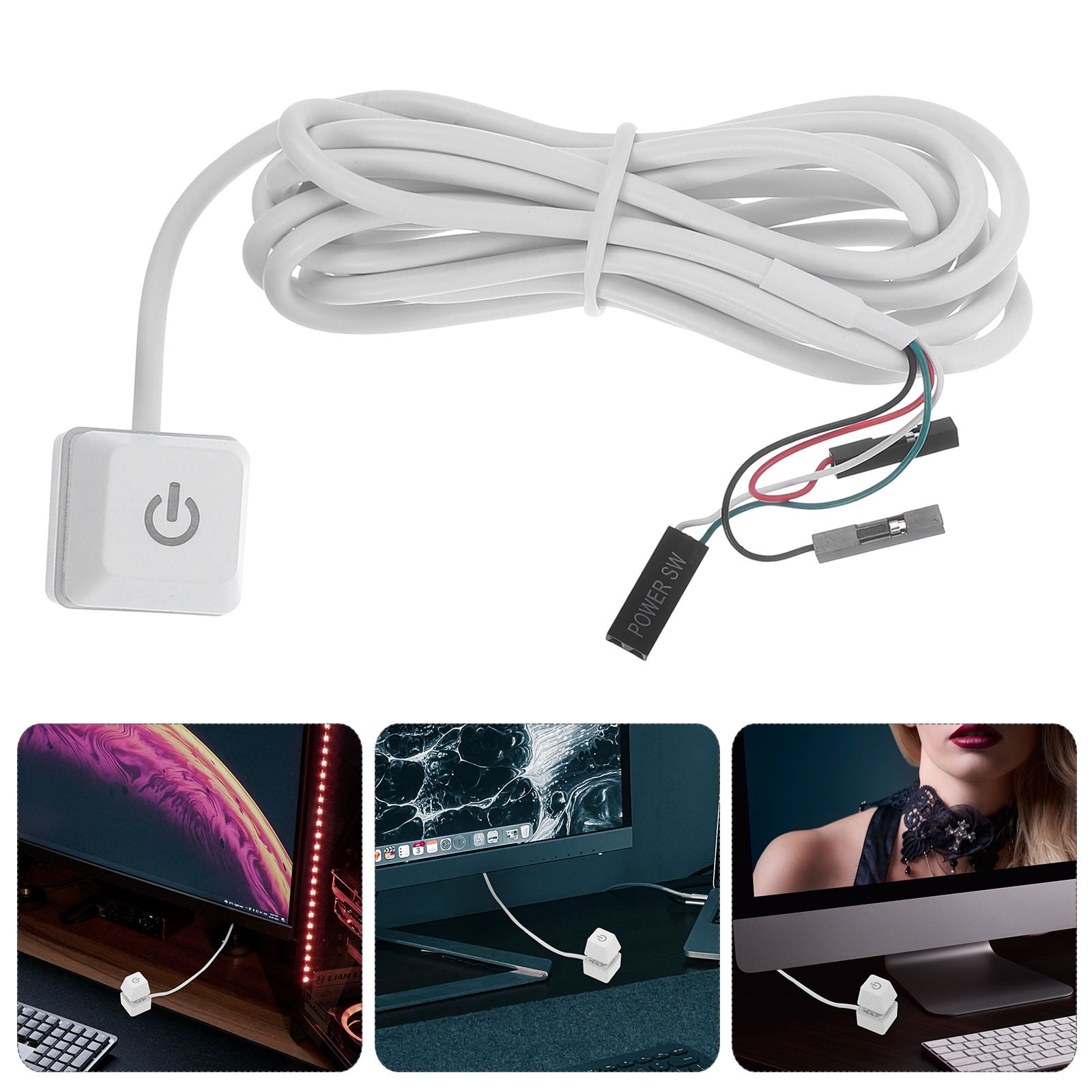 HAMPPLIES External Pc Power Button 1.65m Powerline Desktop Pc Power For ...