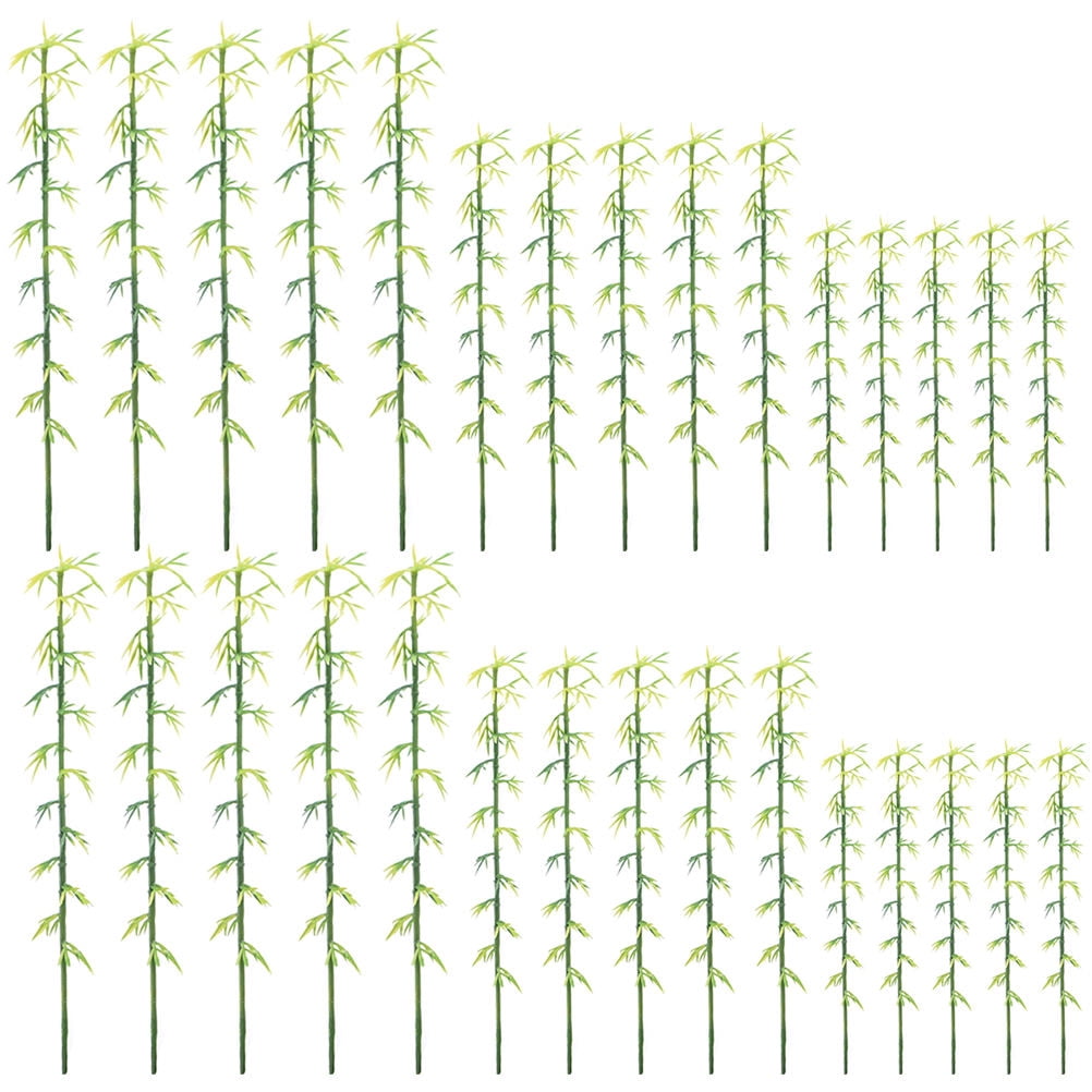 HAMPPLIES Model Bamboo Trees Mini Faux Bamboo Greenery 60Pcs - Walmart.com