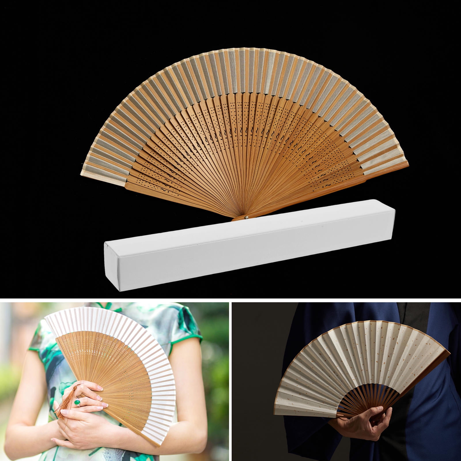 HAMPPLIES Folding Fan Storage Box 20Set For Women And General Users ...