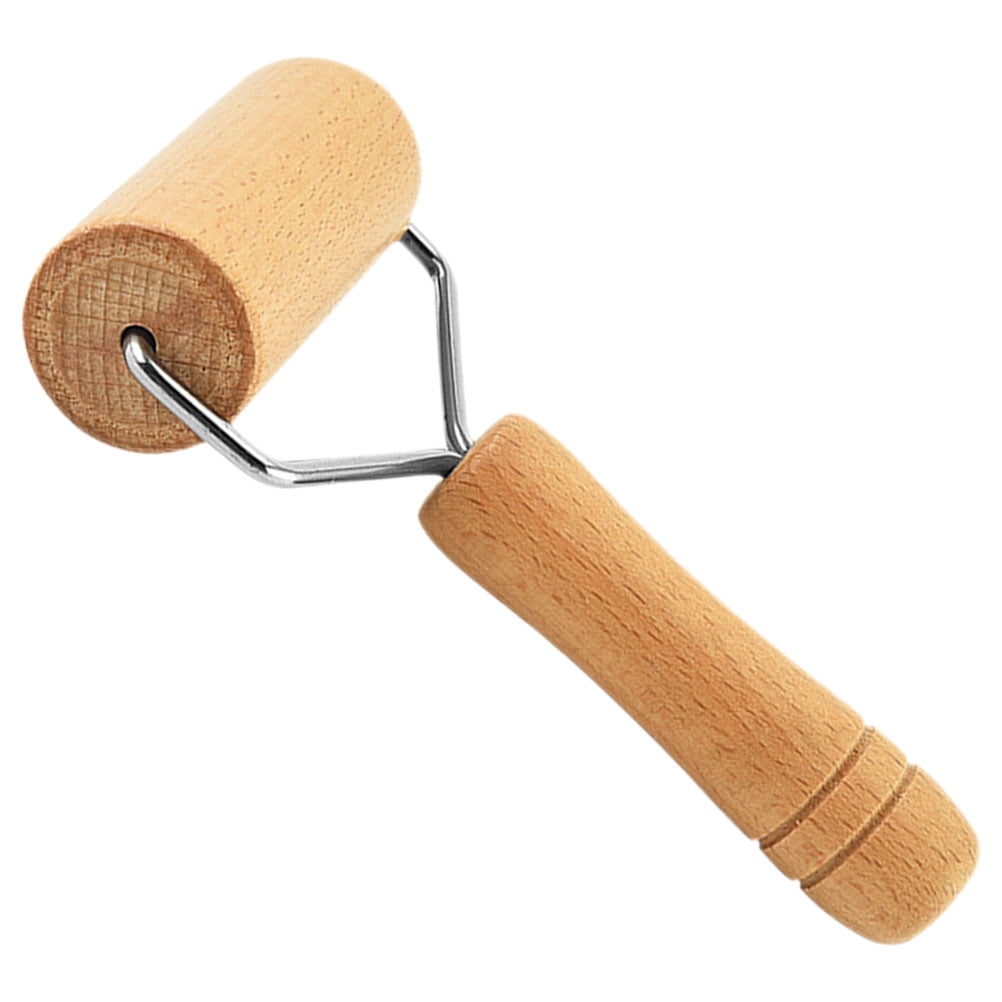 HAMPPLIES Pastry Pizza Roller Nonstick Baking Tool Round Edges Wood ...
