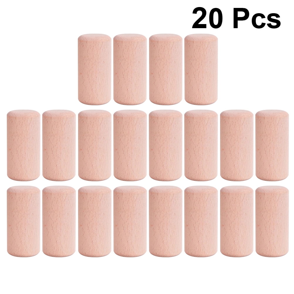 HAMPPLIES Geometric Solids for Kids 20Pcs Wooden Cylinder Pink 1.2*2 ...