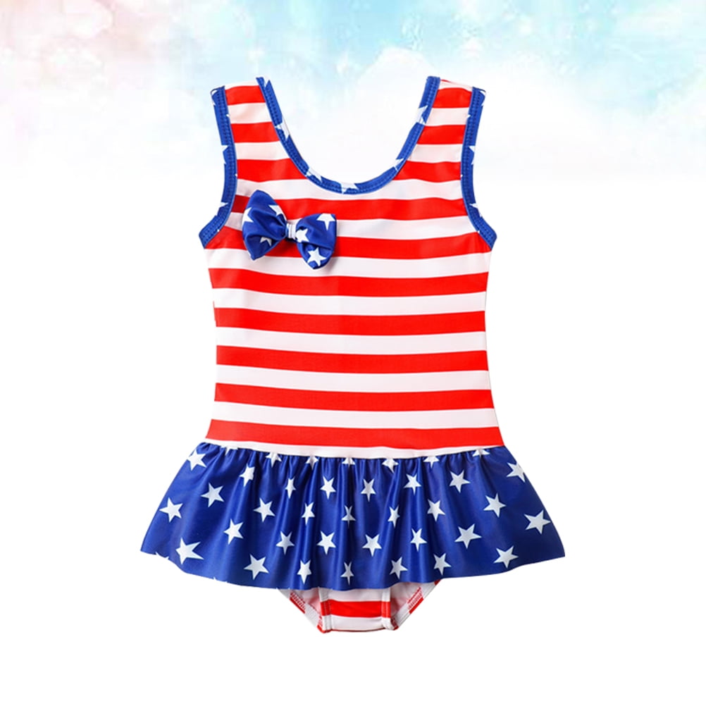 HAMPPLIES Girl One-Piece Swimsuit Red Chinlon Comfortable Wearing Pool ...