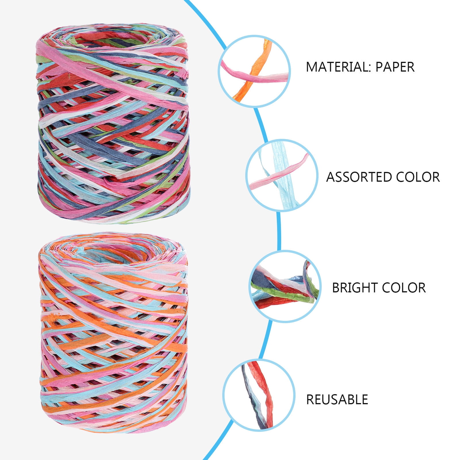 HAMPPLIES Green Raffia Twine Rope 2 Rolls for Birthday and Festival ...
