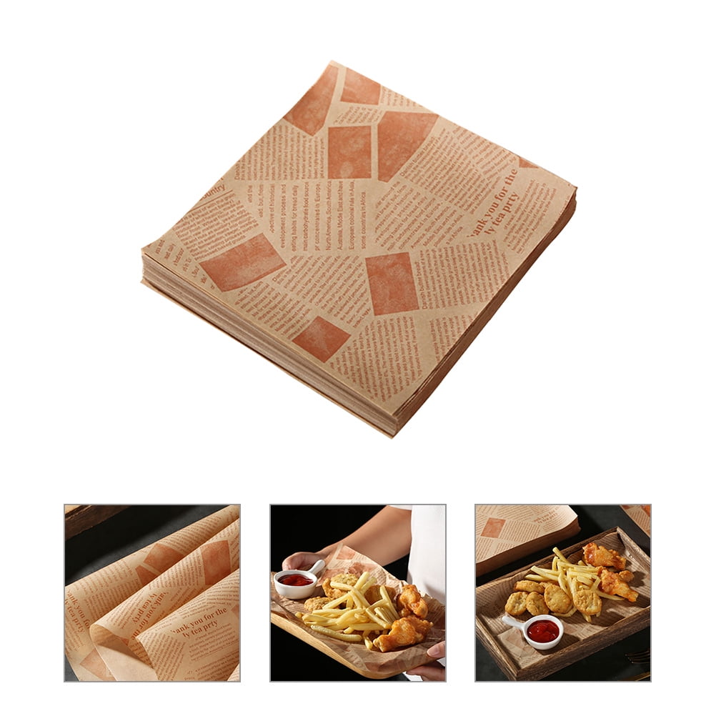 HAMPPLIES Hamburger Wrappers 100 Pack Greaseproof Paper Sheets for Home ...