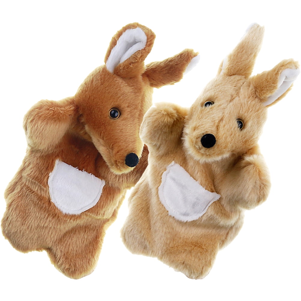 HAMPPLIES Hand Puppets for Children Khaki Plush Velvet Realistic Design ...