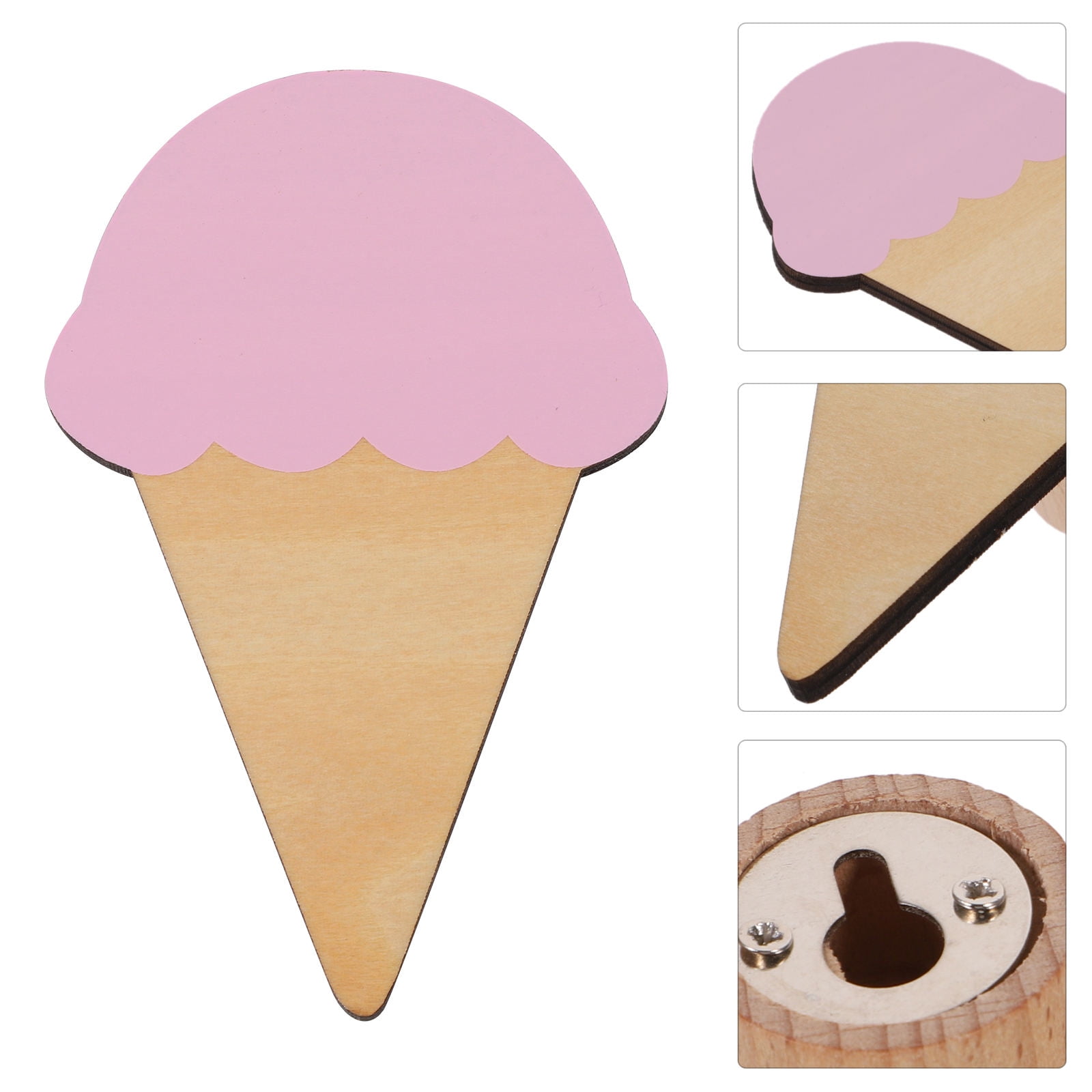 HAMPPLIES Hooks for Hanging 1 Set Pink Ice Cream Shape Wall Hook with ...
