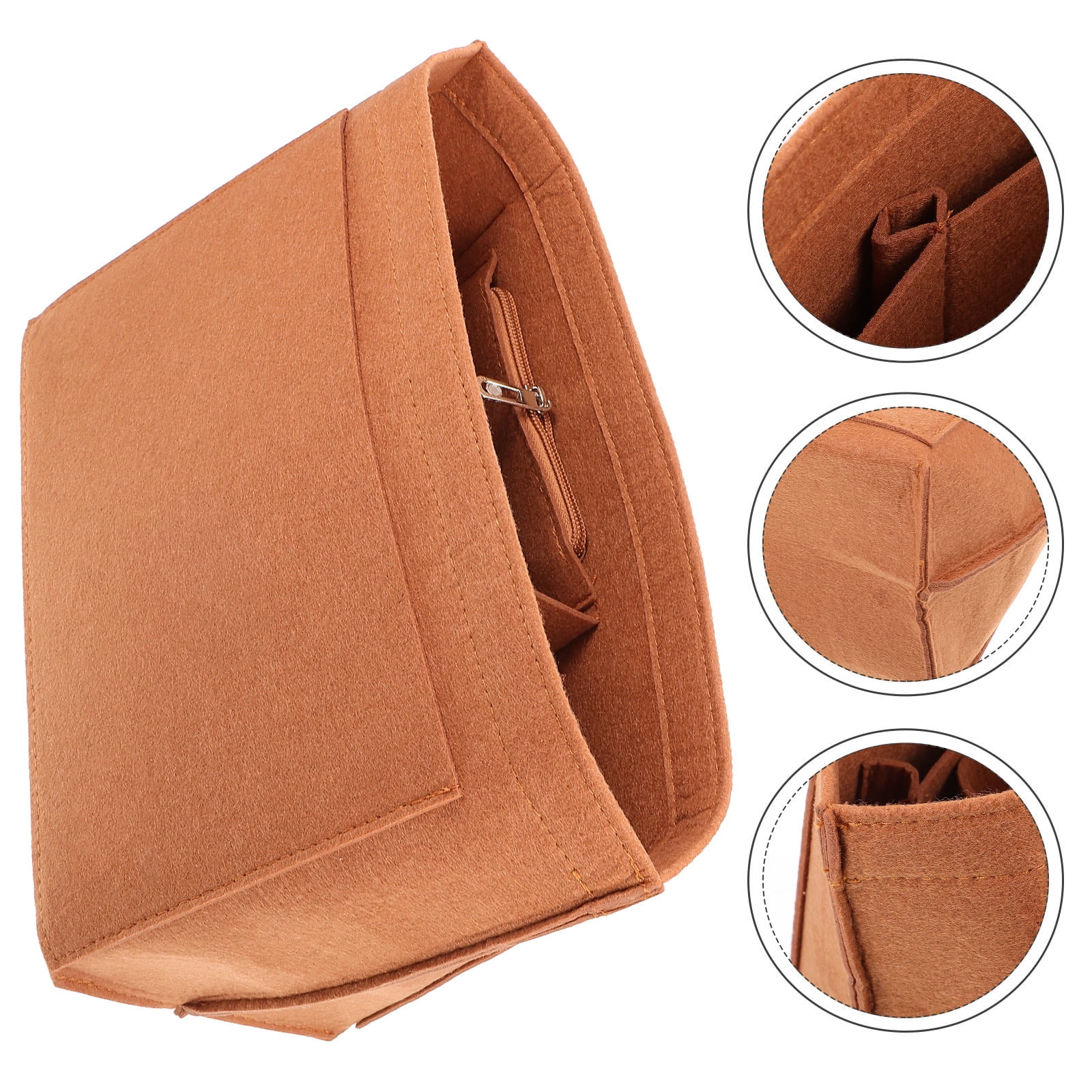 HAMPPLIES Khaki Felt Purse Organizer Insert 1Pcs for Tote Bags Travel ...
