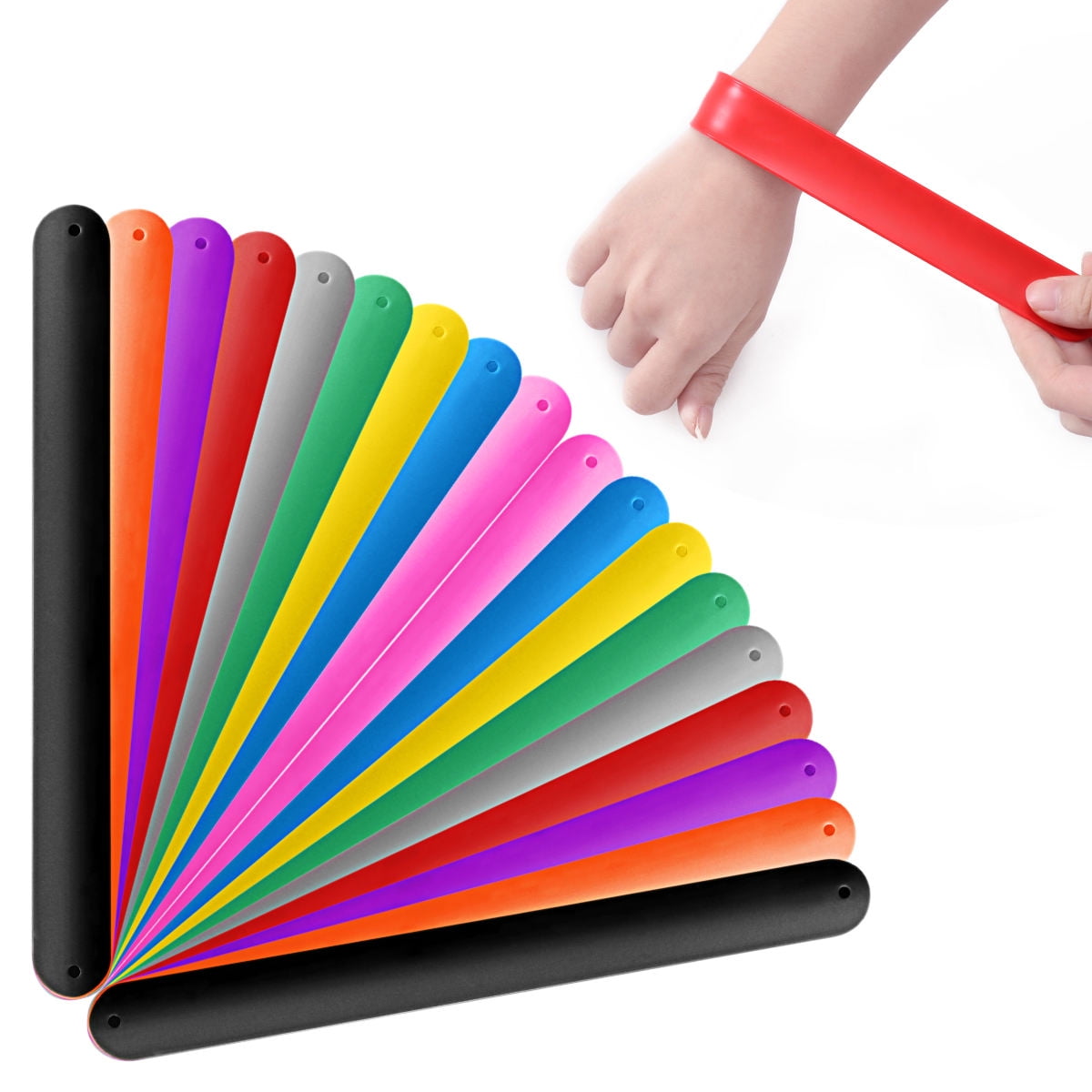 HAMPPLIES Kids Slap Bracelets 18Pcs Assorted Color for Playtime and ...