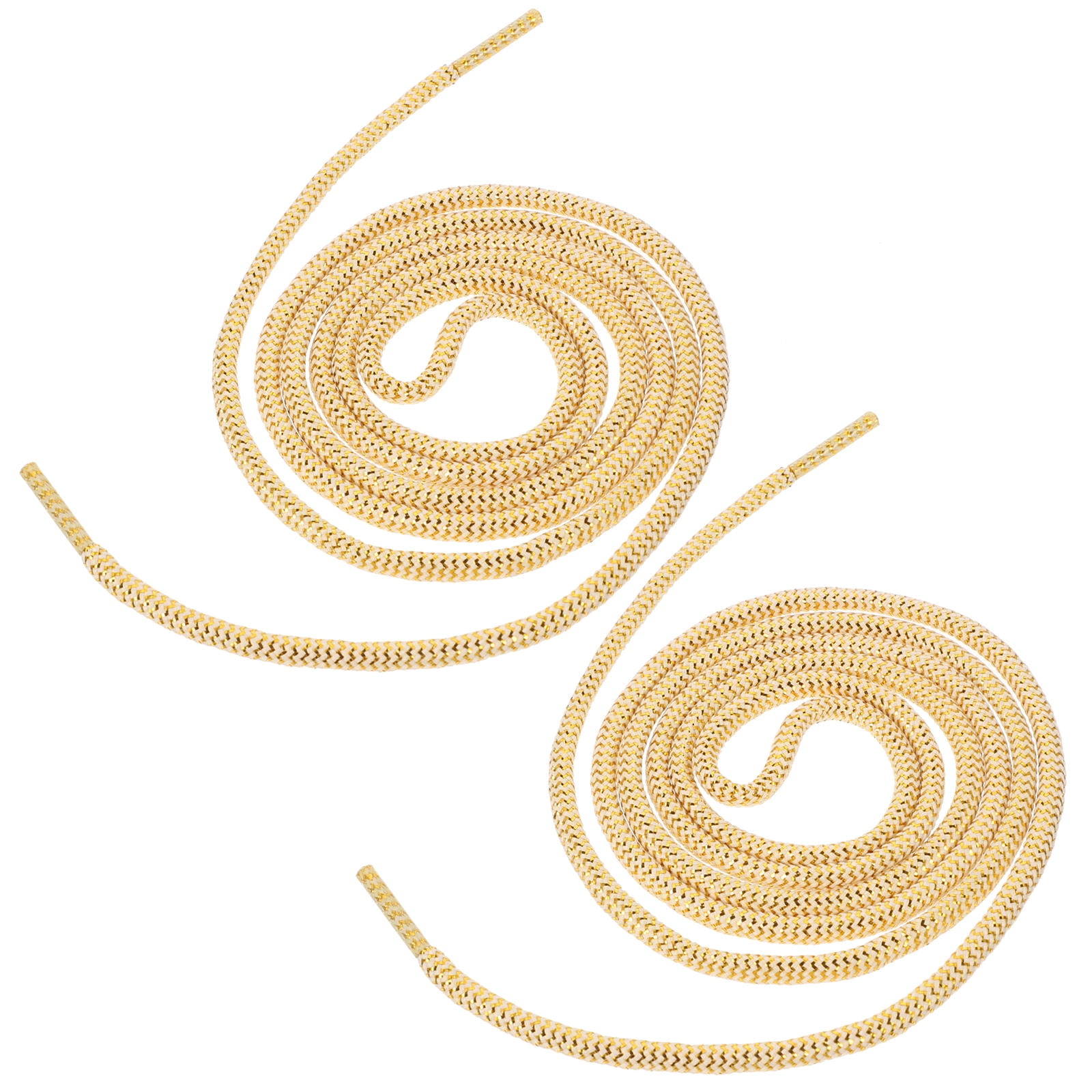 HAMPPLIES Laces 1 Pair for Shoes Decorative and Durable White and Golden Round and Easy to Tie ...