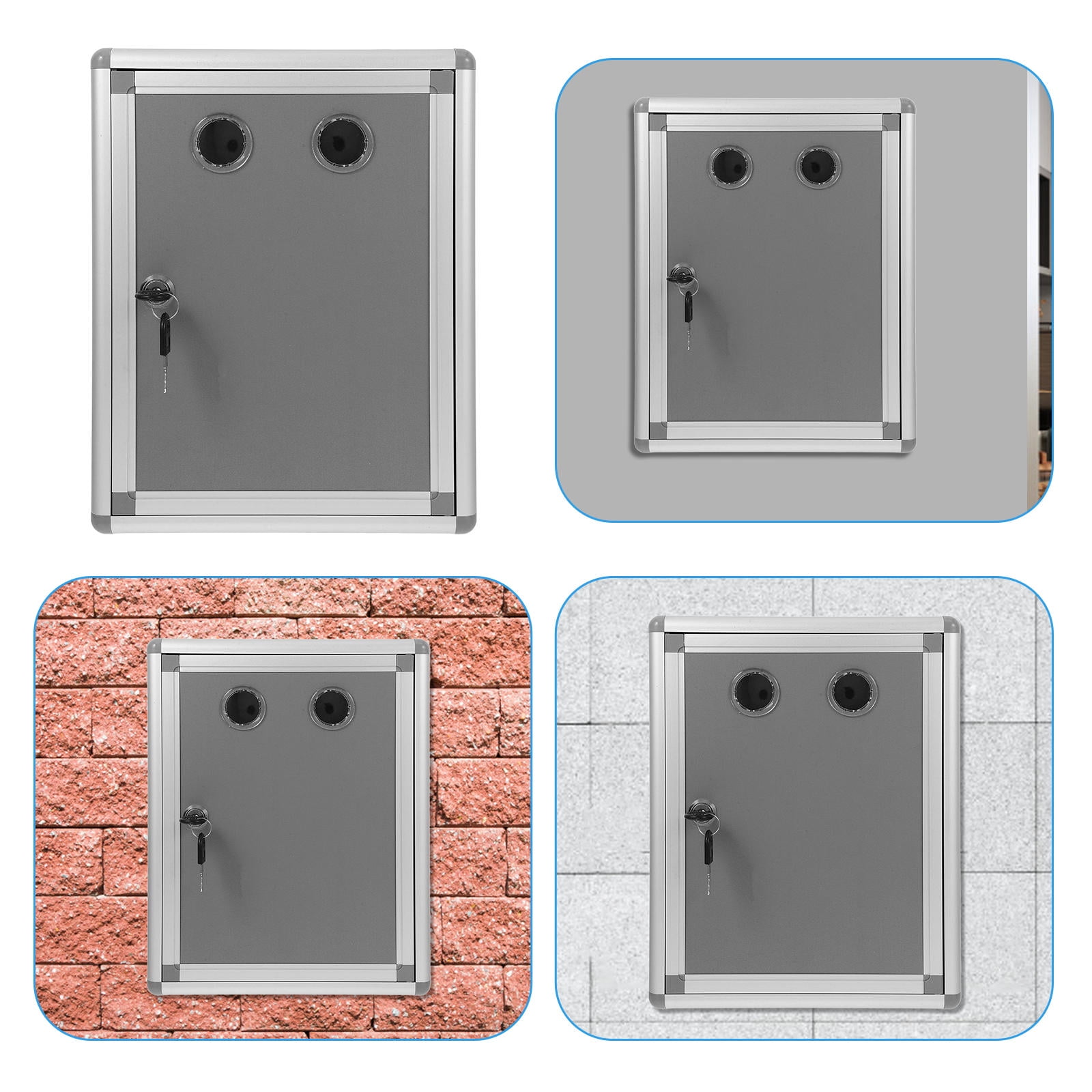 HAMPPLIES Locking Wall Mount Letter Box Outdoor Mailbox In Aluminum ...