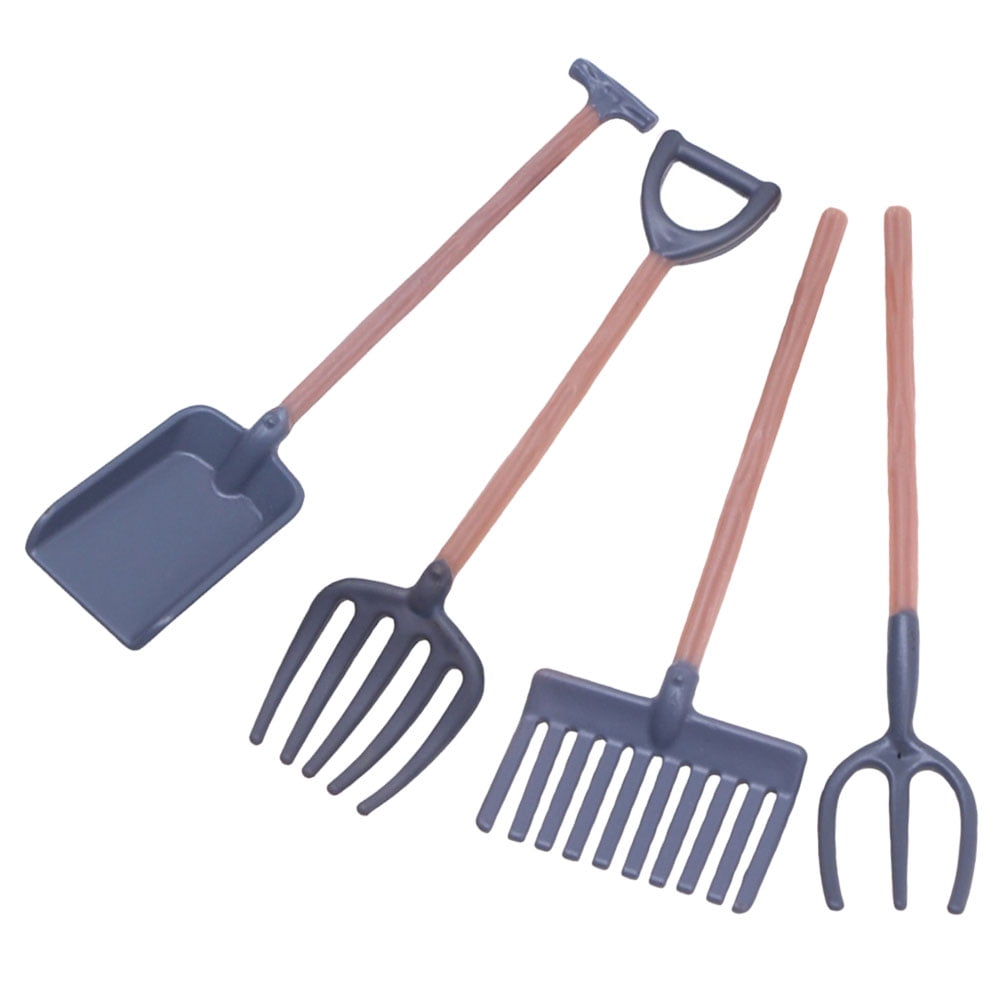 HAMPPLIES Mini Crafts Hobbyists 4Pcs Miniature Mini House Farm Tools ...