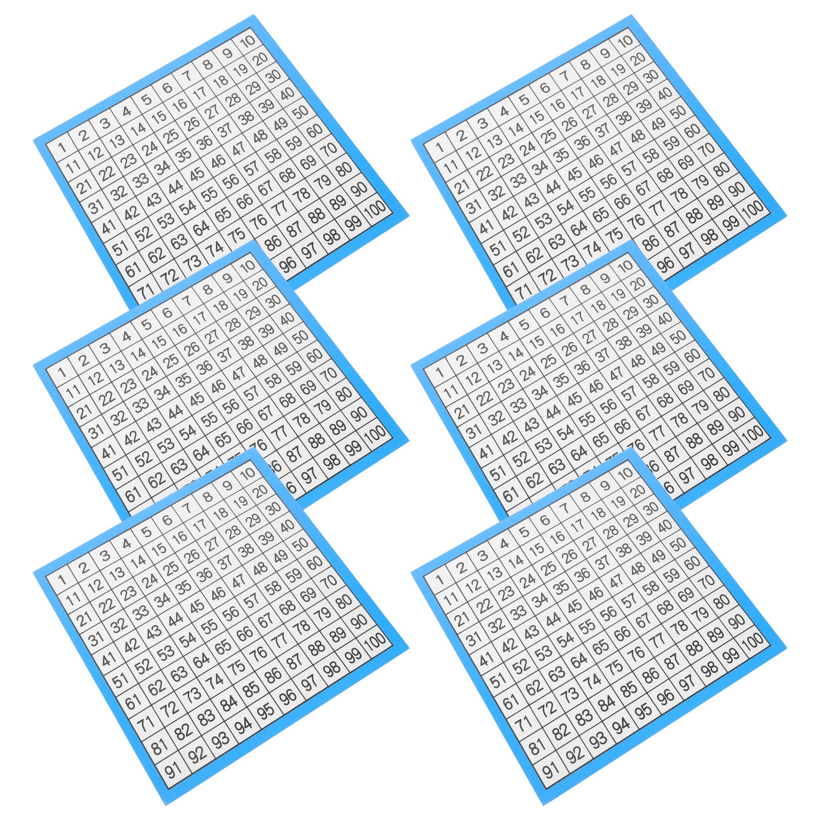 HAMPPLIES Number Poster Hundreds Chart Multi-Colored 10 Sheets 6.5x6 ...