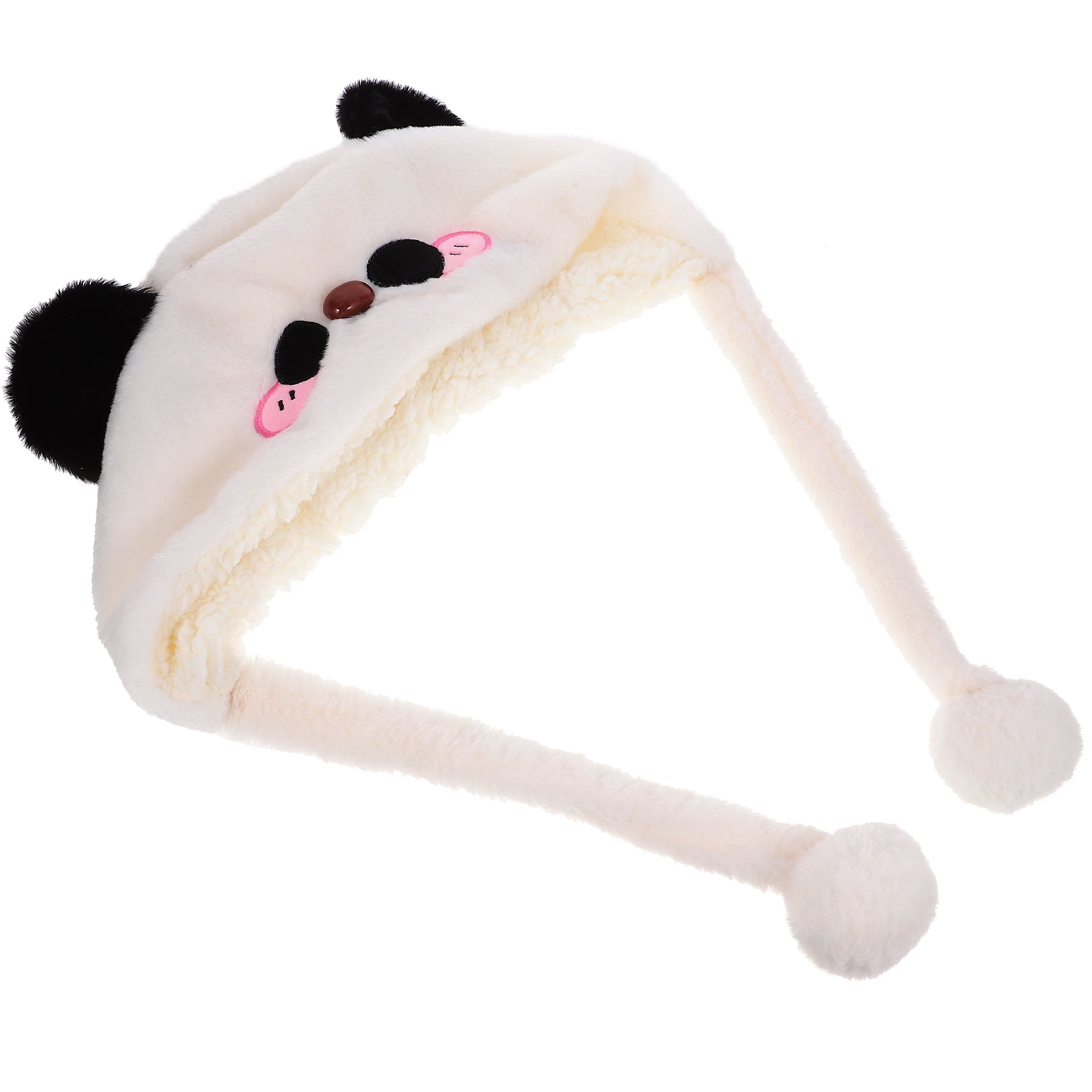 HAMPPLIES Panda Shaped Hat 1Set Plush Cosplay Photo Prop White For ...
