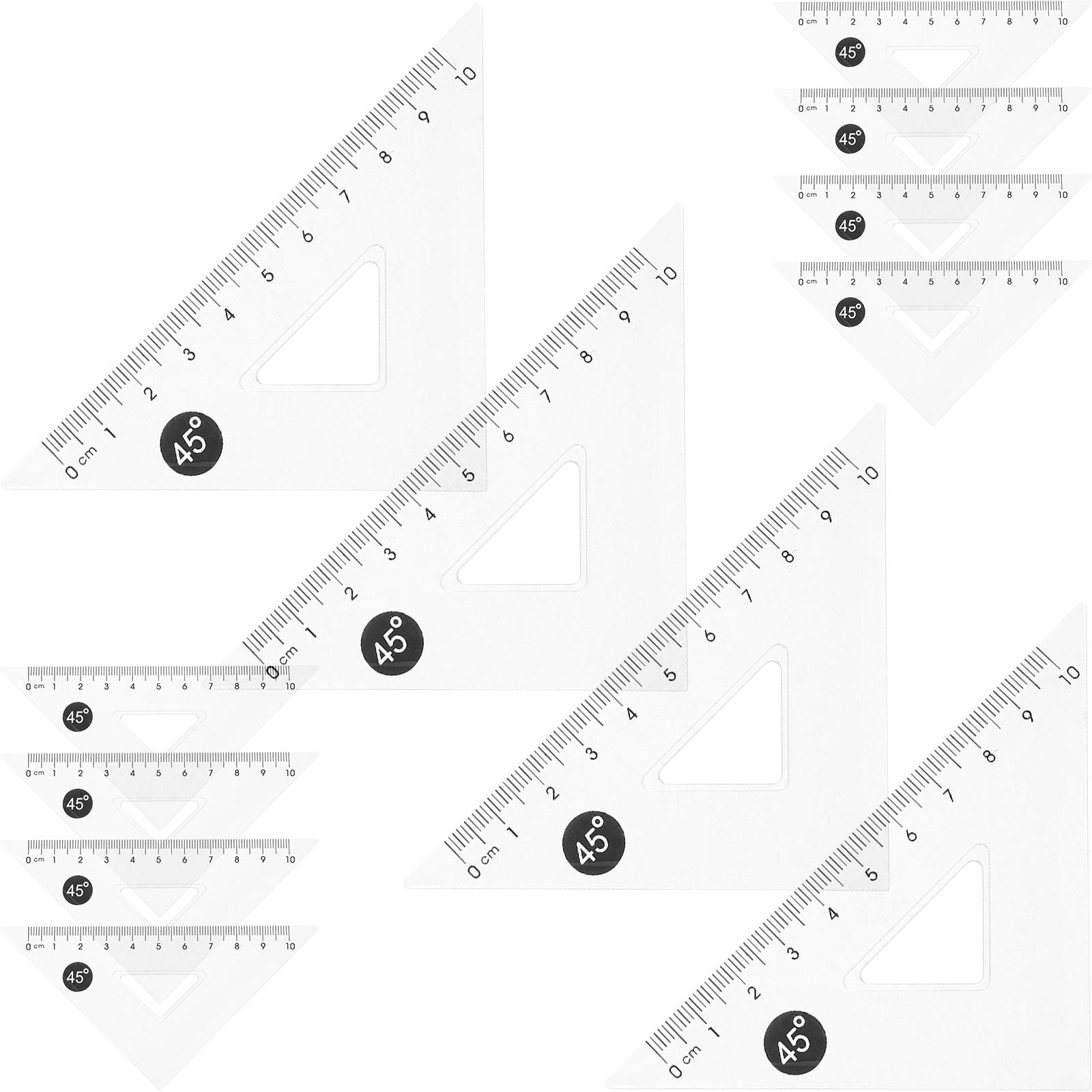HAMPPLIES Plastic Measure Ruler Drawing Tool Triangle Rulers For ...