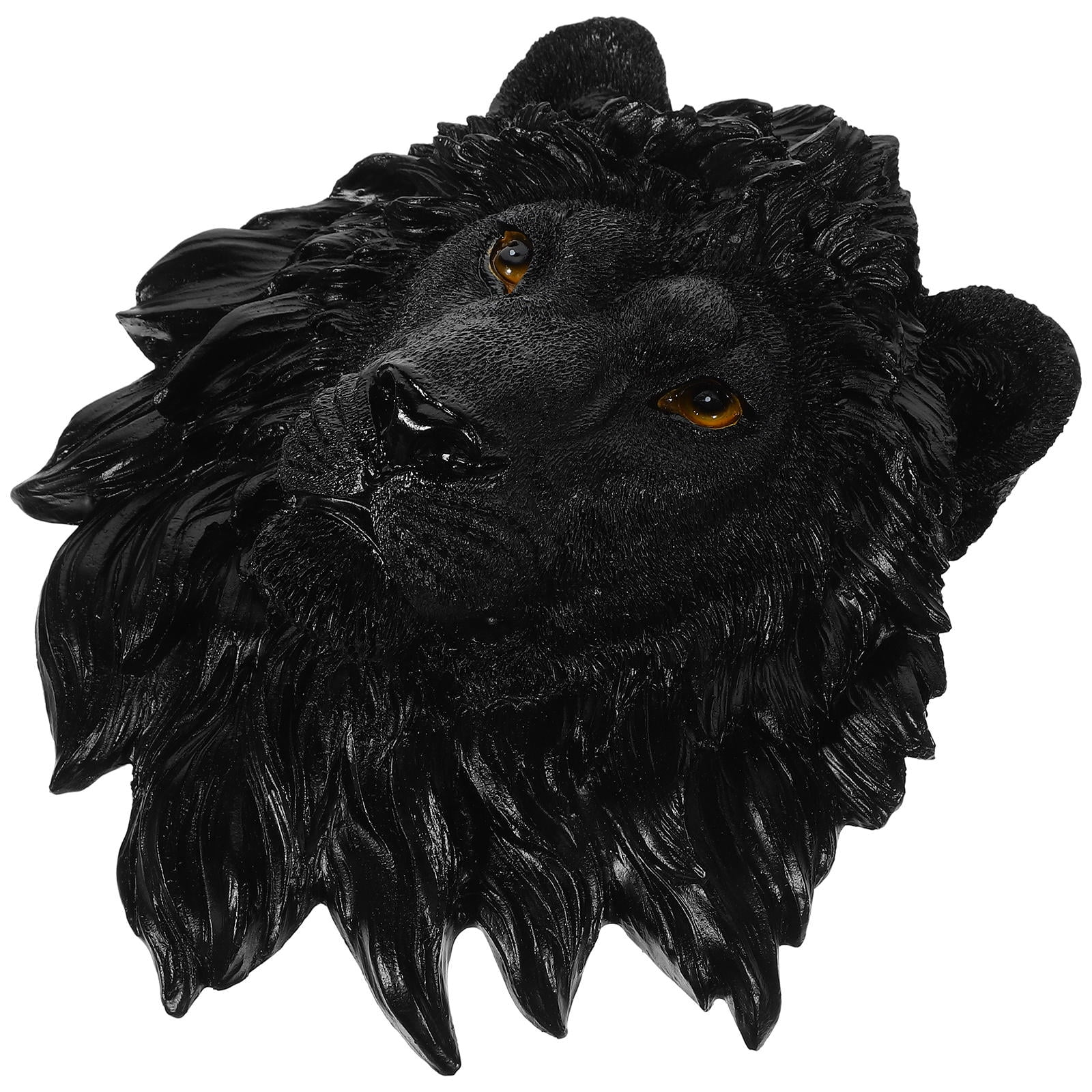 HAMPPLIES Office Wall Decor Resin Lion Head Wall Sculpture Black 1Set ...