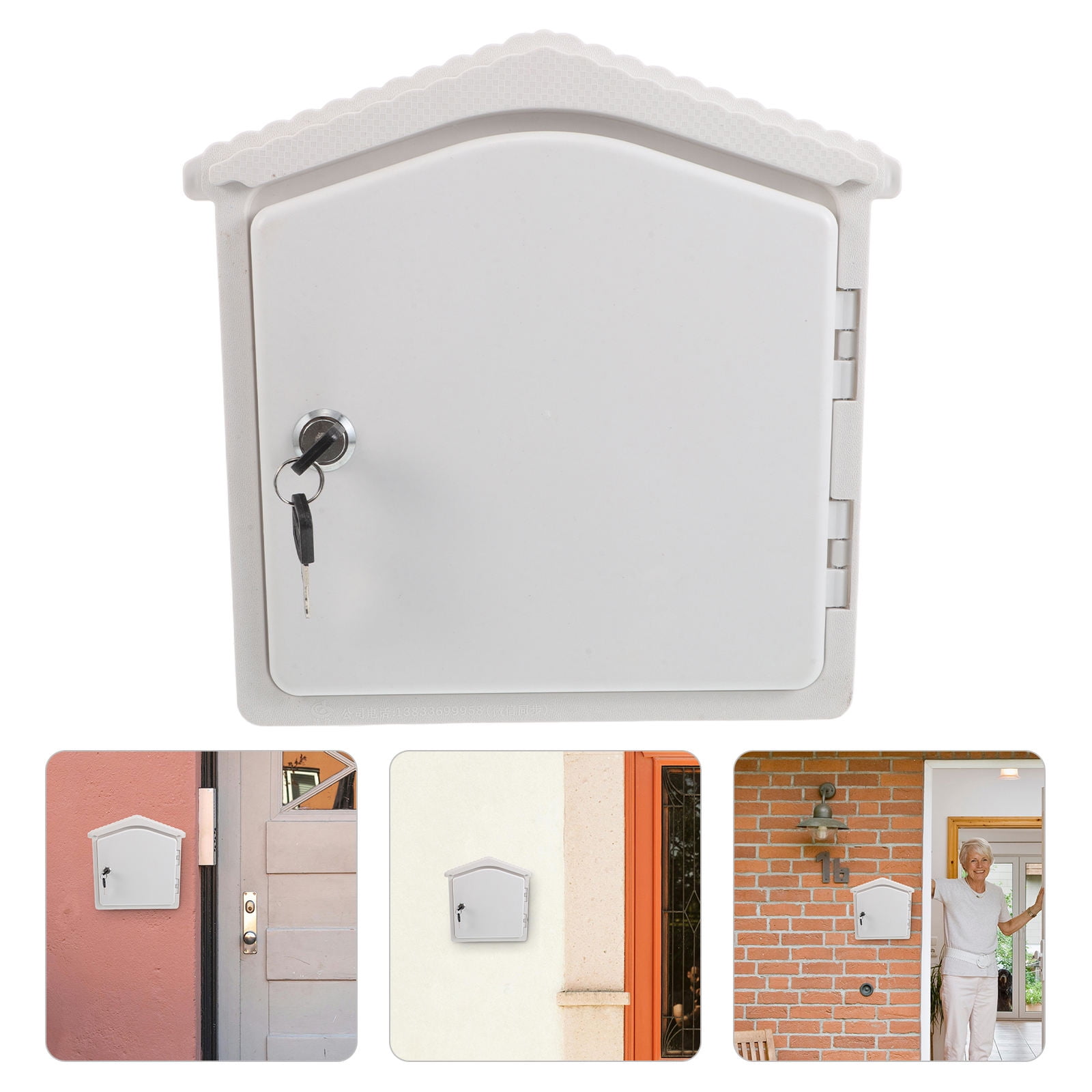 HAMPPLIES Retro Lockable Letter Box For Workplace White Plastic 1 Pcs ...