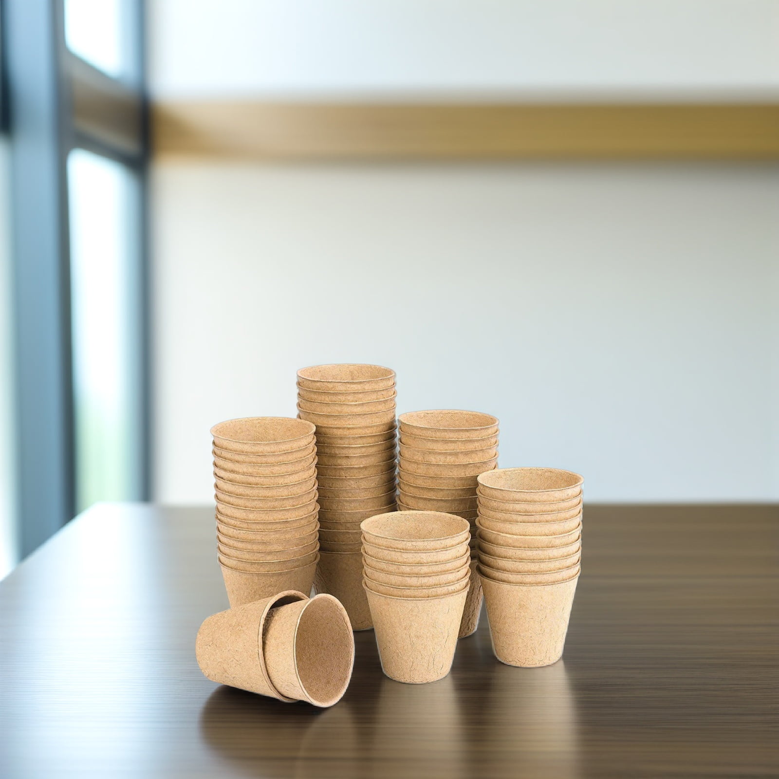 HAMPPLIES Round Planter Nursery Pots 100Set Pulp Material for Plant ...