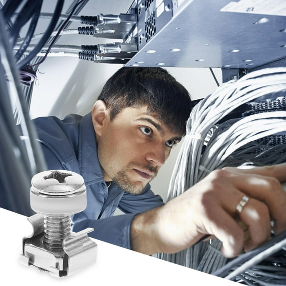 HAMPPLIES Server Racks 16 Sets Cage Nut and Screw Set with Self-guiding ...