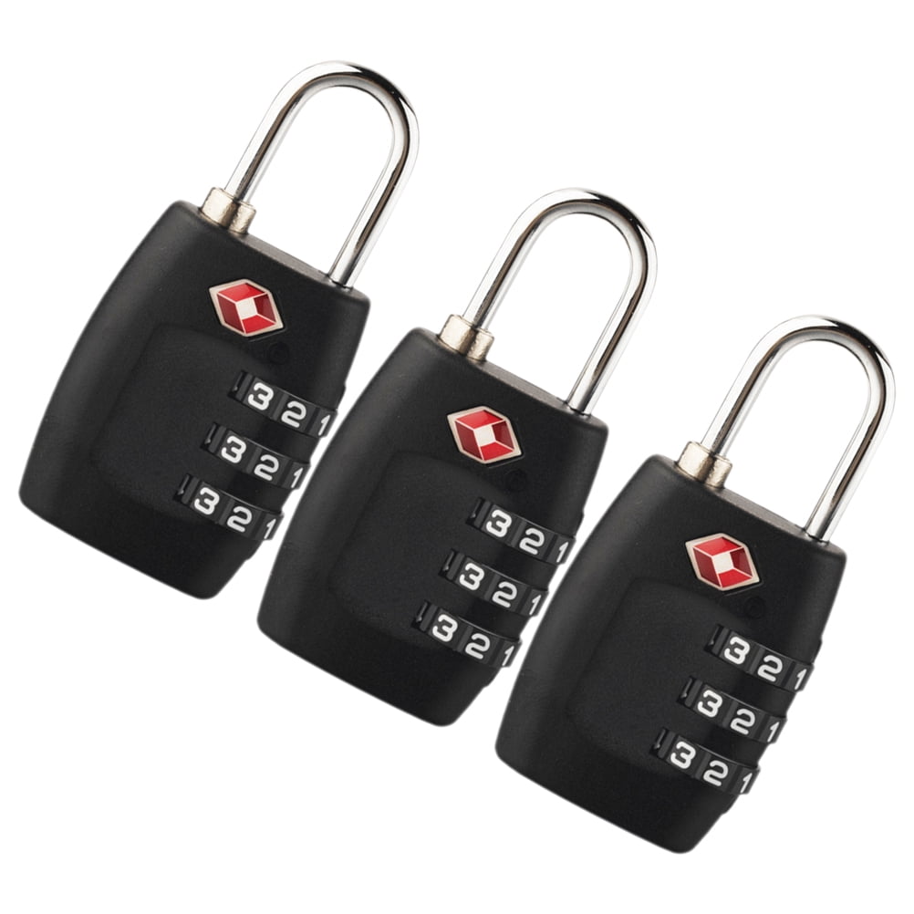 HAMPPLIES Steel PC 3Pcs Suitcase Combination Padlocks for Travel ...