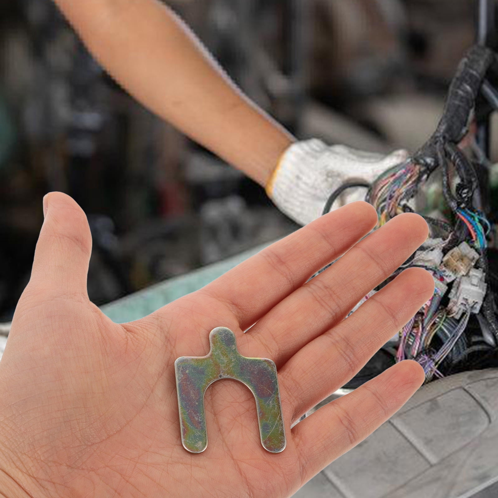 HAMPPLIES U-Shaped Metal Brake Line Clips 100Pcs Golden Hose Retainer ...